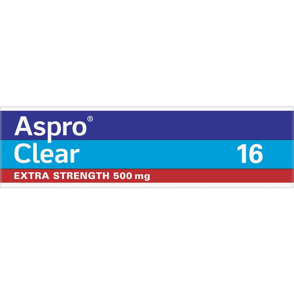 Aspro Clear Extra Strength Pain Relief Soluble Tablets 16 Pack | Woolworths