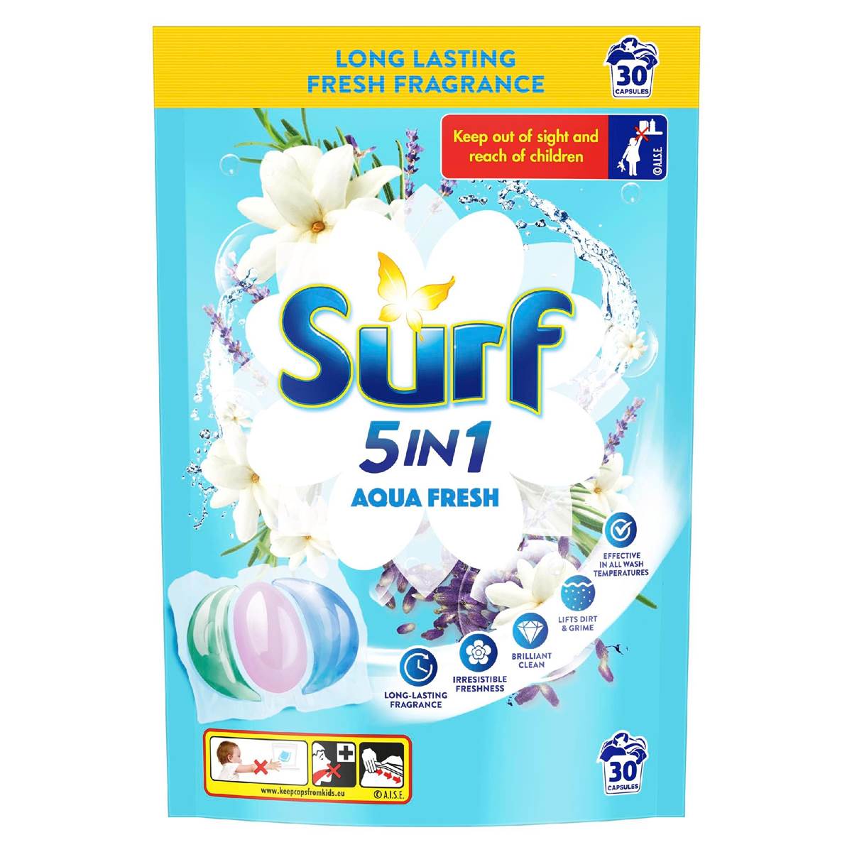Surf Aqua Fresh Laundry Capsules 30 Pack | Woolworths