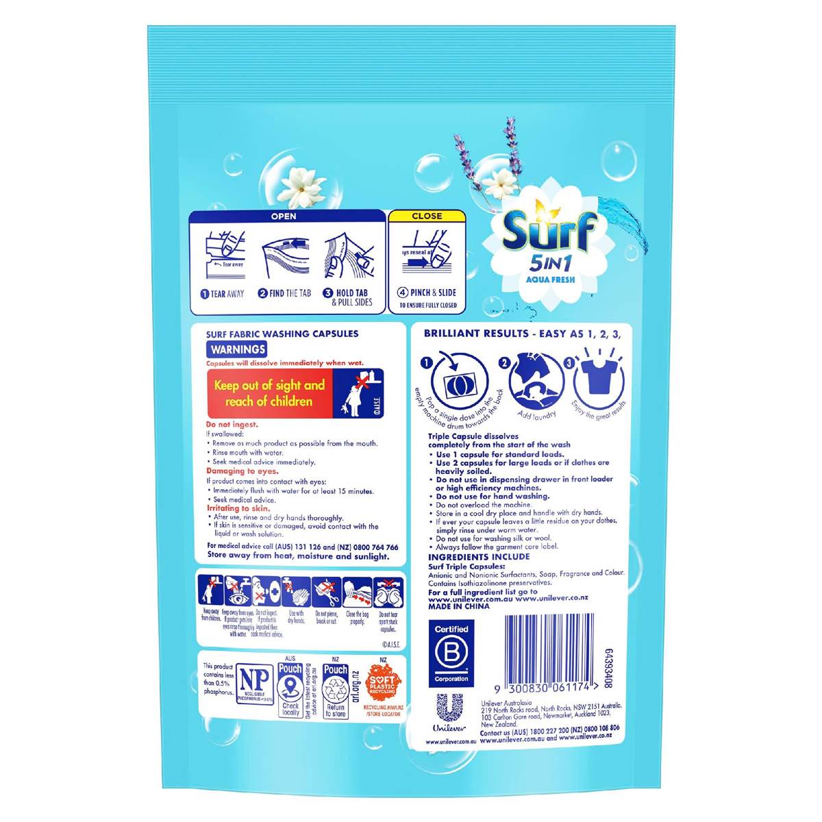 Surf Aqua Fresh Laundry Capsules 30 Pack | Woolworths