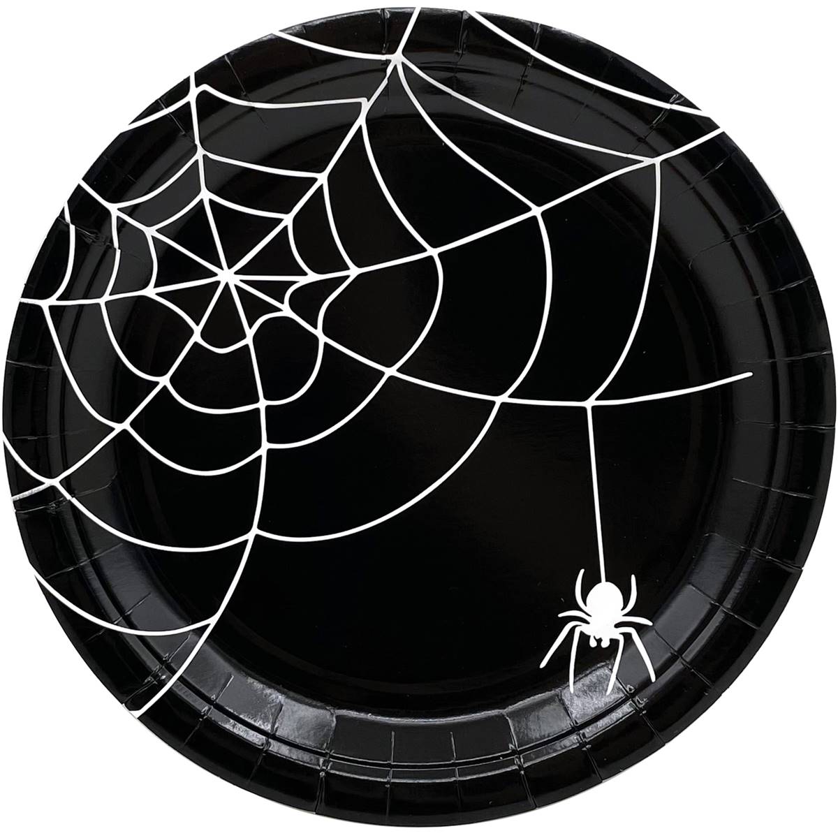 Halloween Spider Web Plates Black 8 Pack | Woolworths