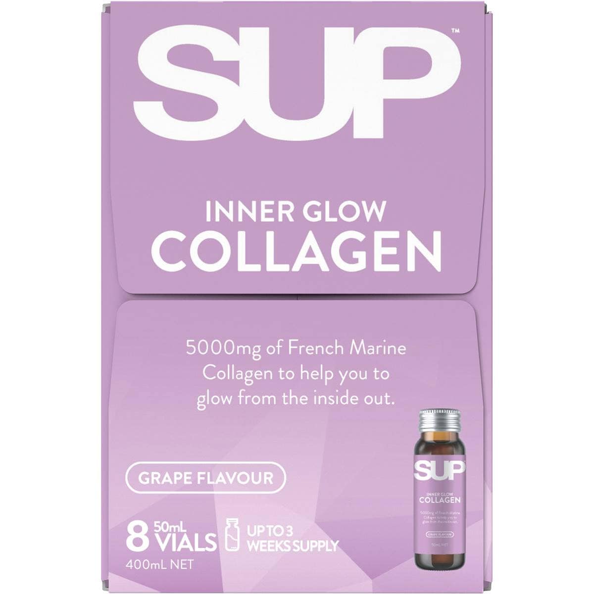 Sup Sup Inner Glow Collagen Shots Double Strength 8 Pack | Woolworths