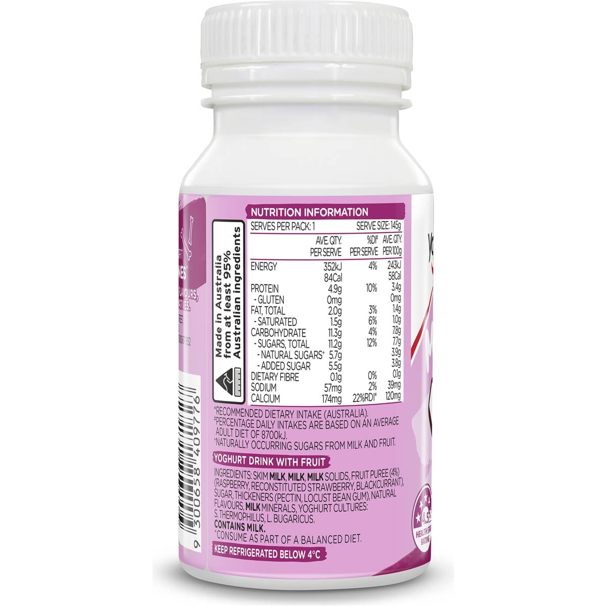 Yoplait Yop Mini Go Kids Yoghurt Drink Mixed Berry 145g | Woolworths