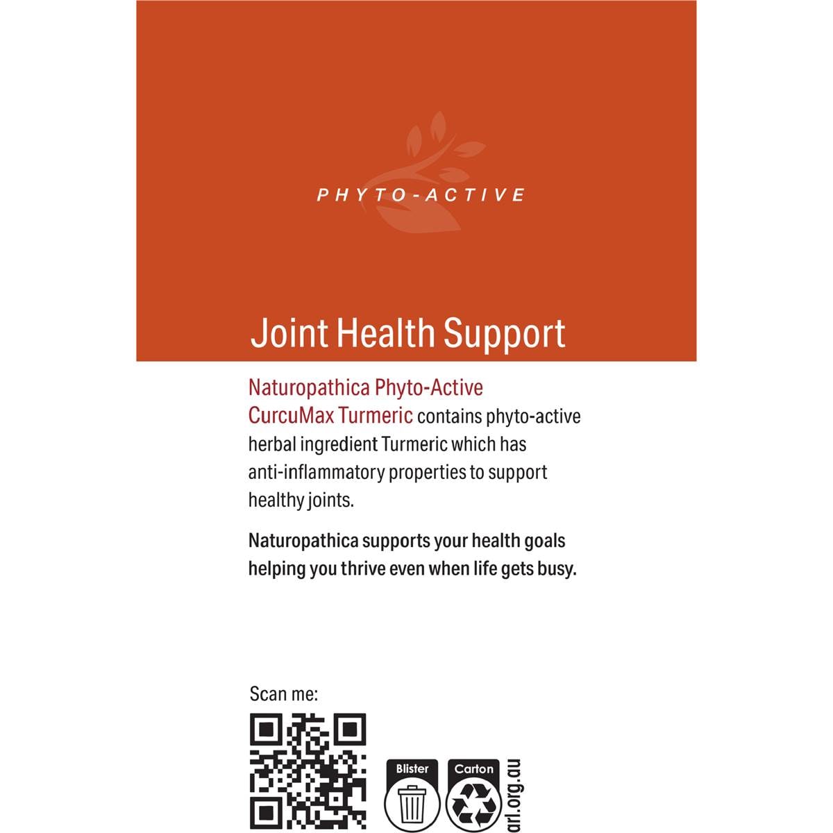 Naturopathica Curcumax Turmeric Daily 3100mg Tablets 80 Pack | Woolworths