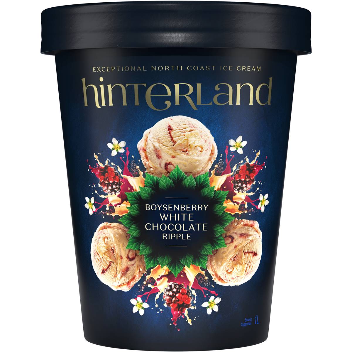 Hinterland Boysenberry White Chocolate Ripple Ice Cream 1l | Woolworths