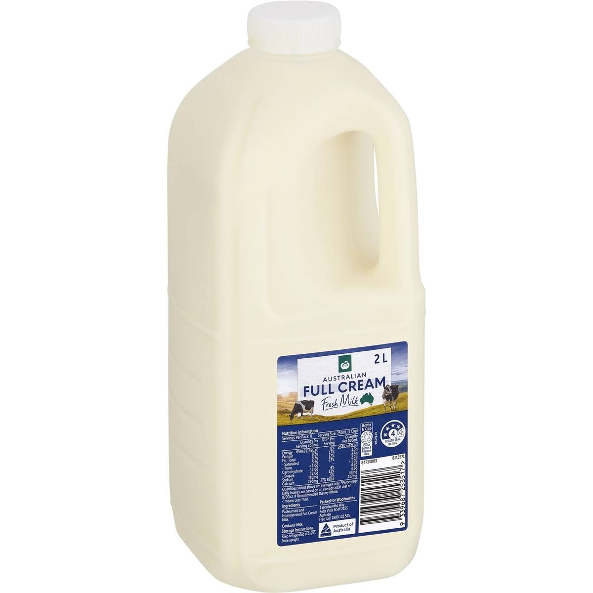 Milk Full Cream Woolworths at Tyson Walsh blog