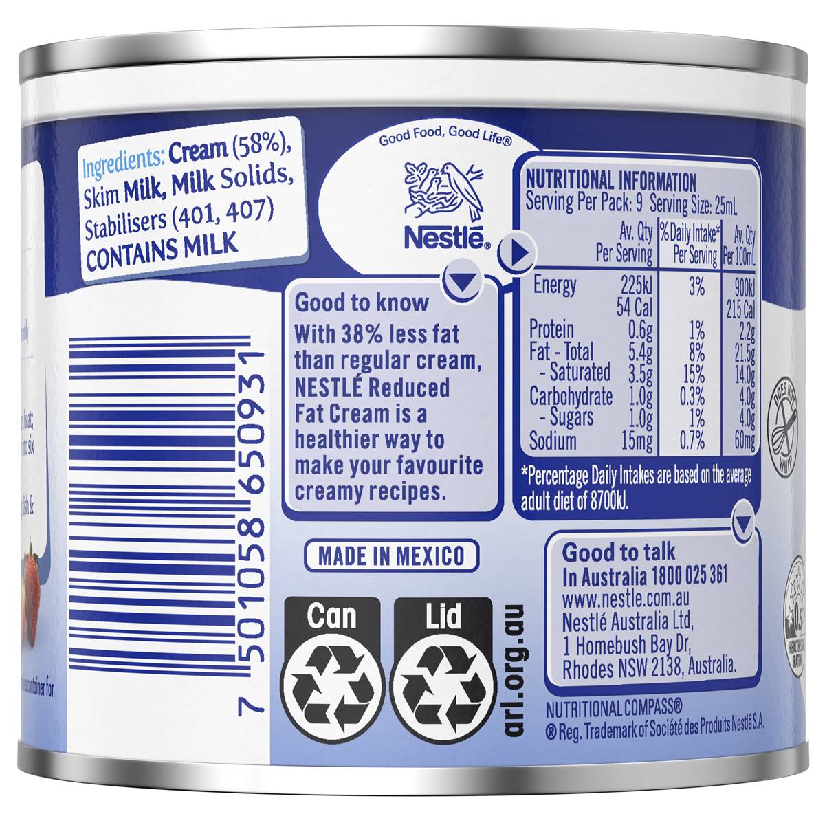 Nestle Reduced Fat Uht Cream 230ml | Woolworths