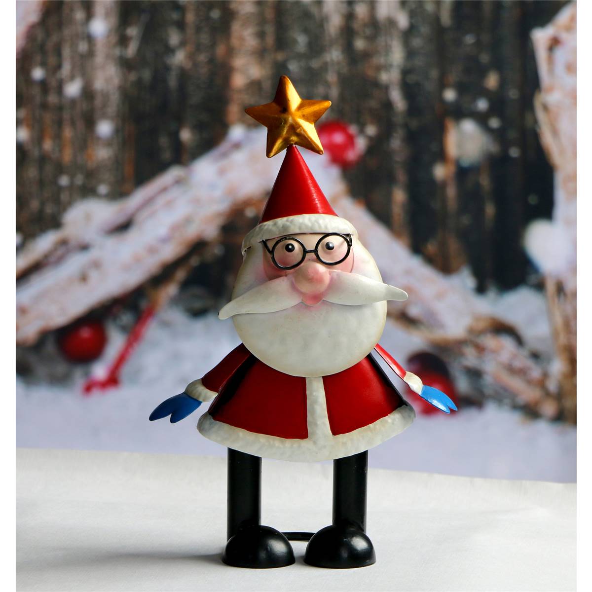 Christmas Metal Santa Each | Woolworths