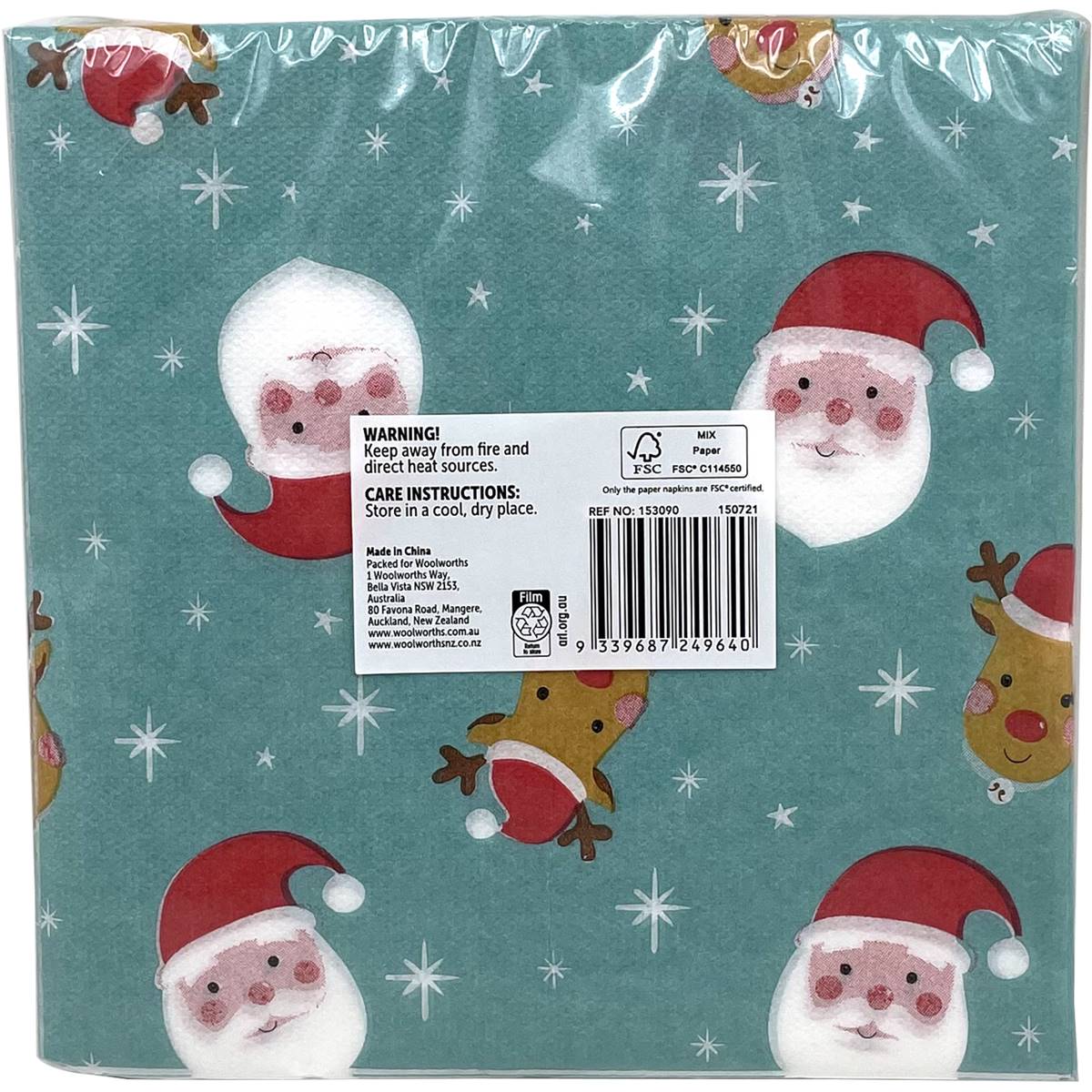 Christmas Lunch Napkin Character 50 Pack | Woolworths