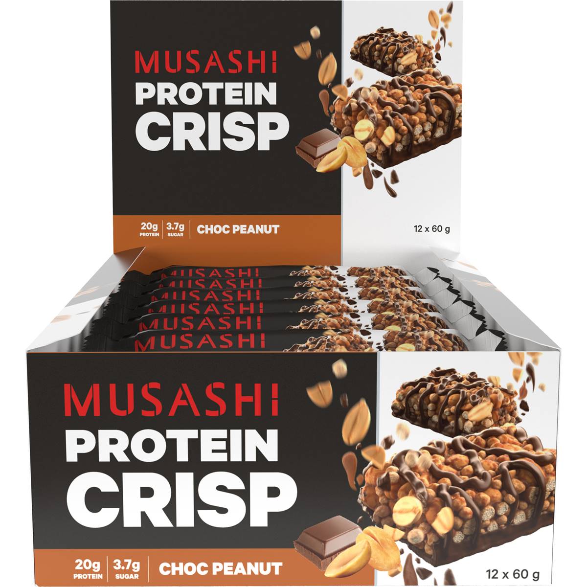 Musashi Crisp Protein Bar Chocolate Peanut, 60g | Woolworths