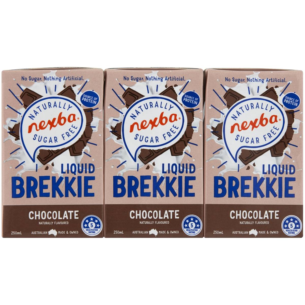 Nexba Chocolate Sugar-free Liquid Brekkie 250ml X3 Pack | Woolworths