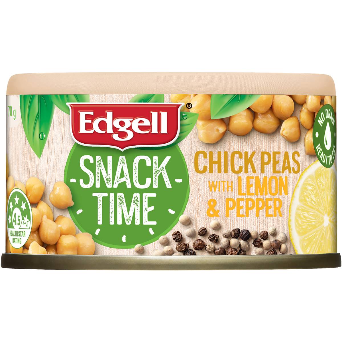 Edgell Edgell Snack Time Chick Peas With Lemon & Pepper 70g | Woolworths