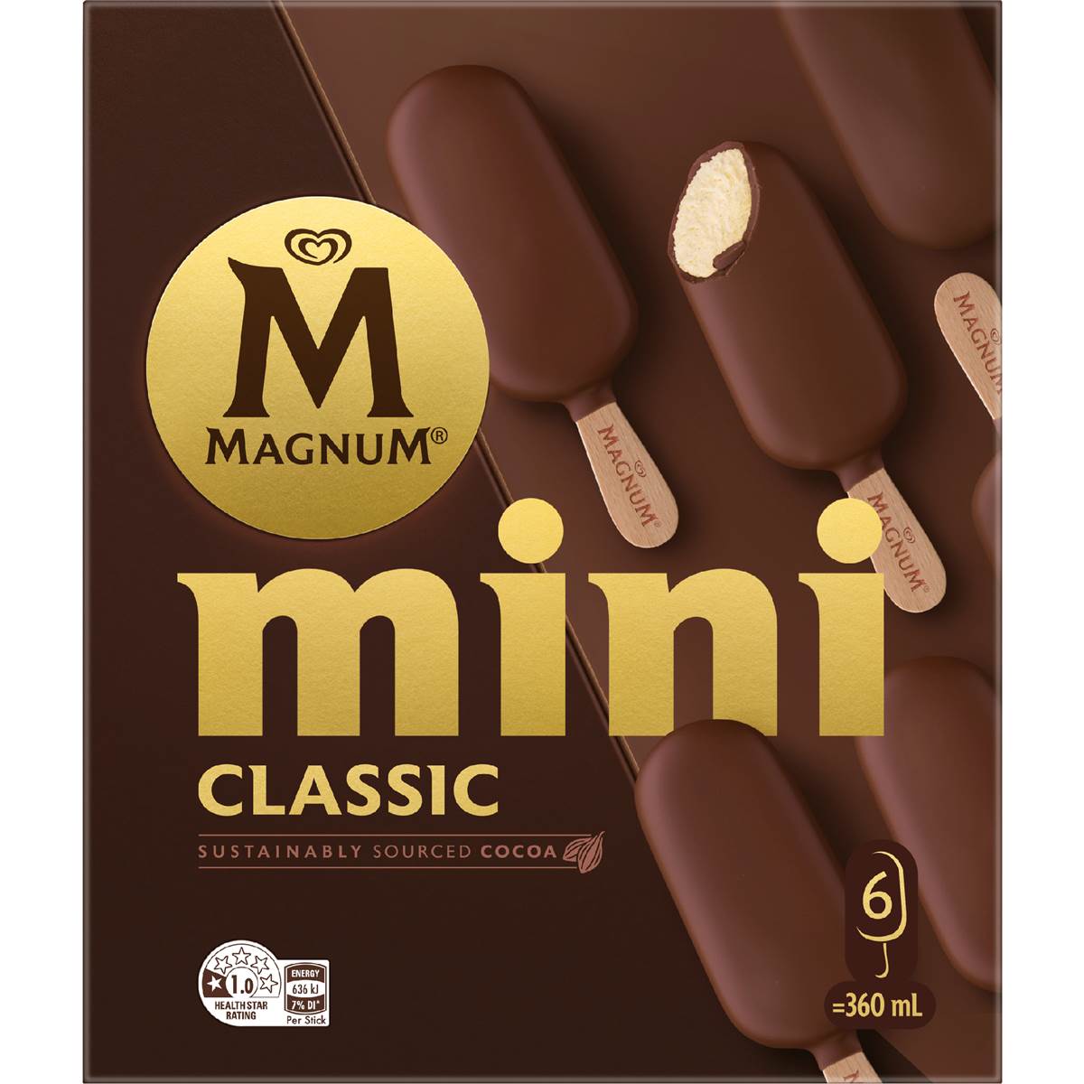 Magnum Mini Ice Cream Classic 6pk 360ml | Woolworths