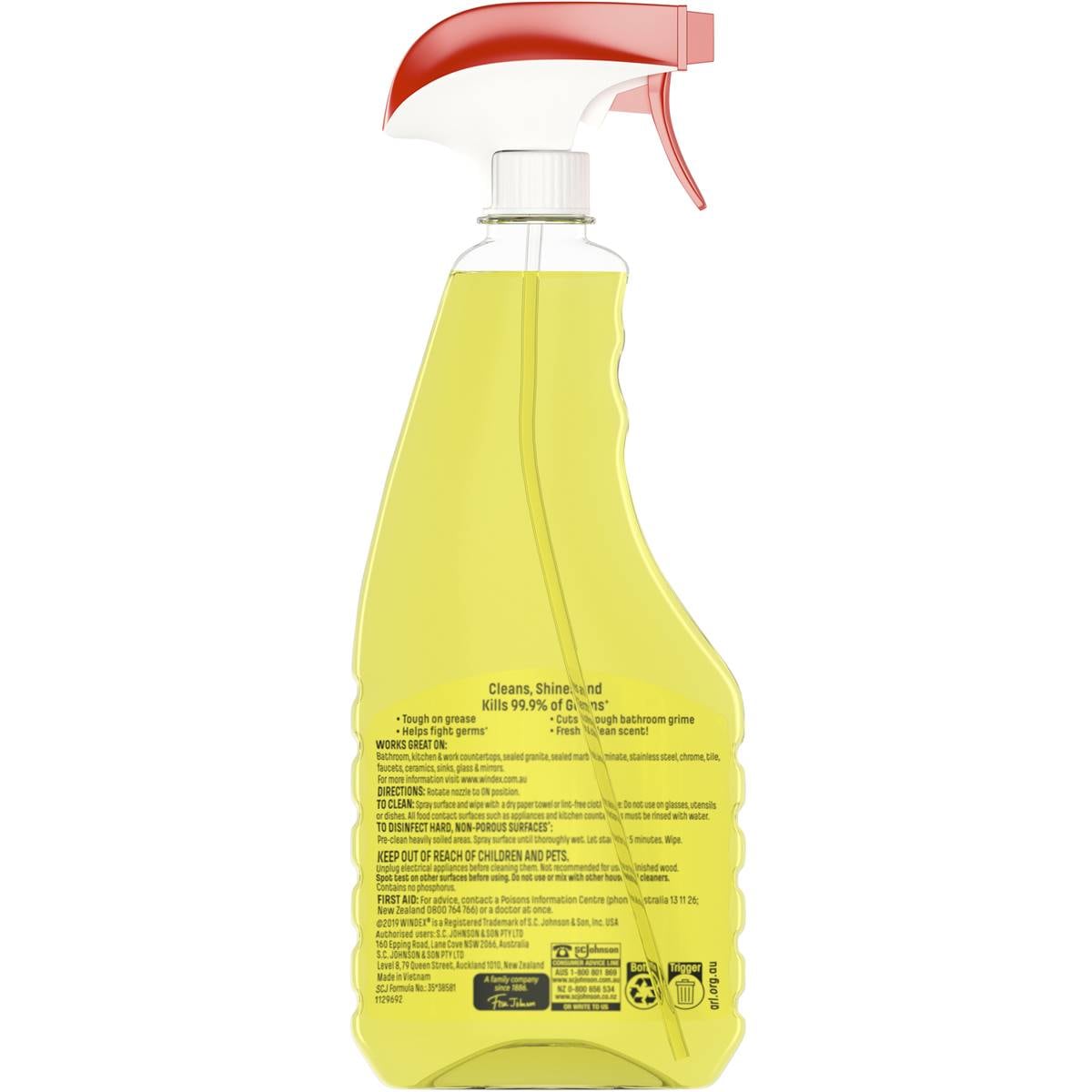 Windex Multi-purpose Disinfectant Cleaner Lemon 500ml | Woolworths