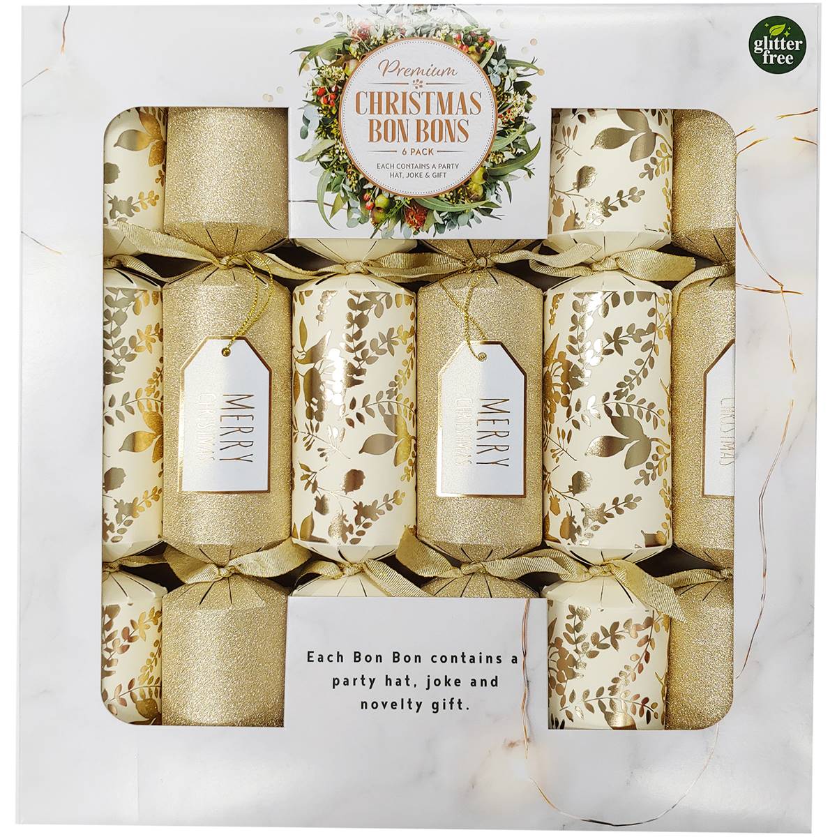 Christmas Bon Bons Premium Gold 6 Pack Woolworths