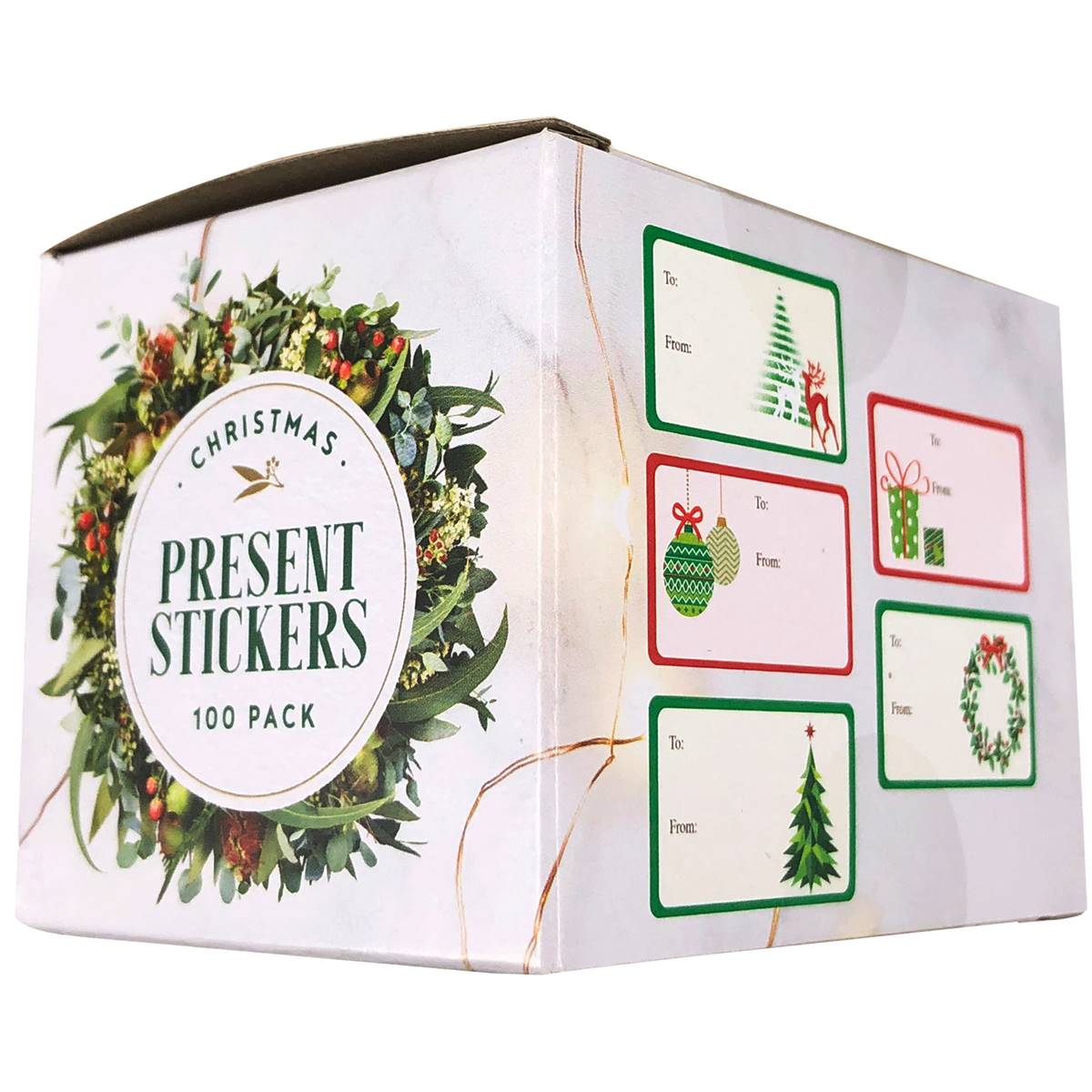 Christmas Present Stickers Boxed Traditional 100 Pack | Woolworths