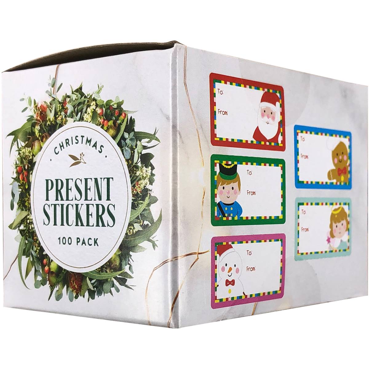 Christmas Present Stickers Boxed Character 100 Pack | Woolworths