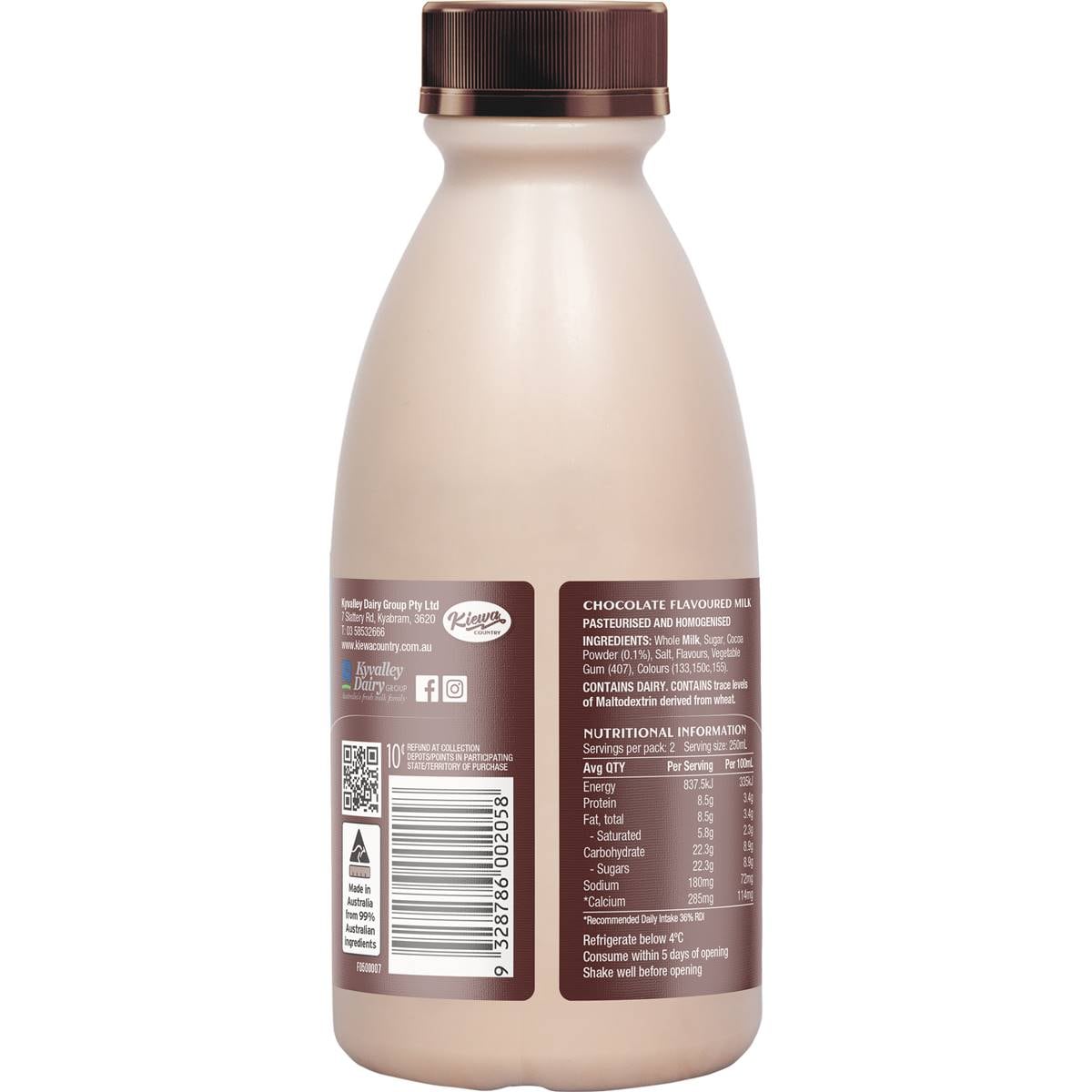 Kiewa Country Chocolate Milk 500ml | Woolworths