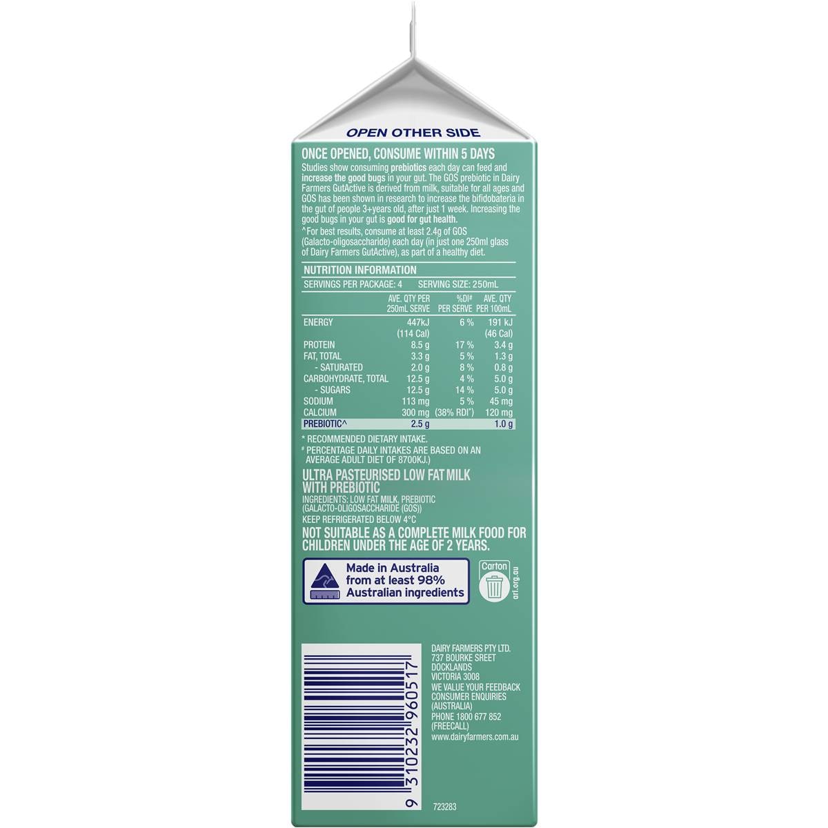Dairy Farmers Gut Active Milk 1l | Woolworths