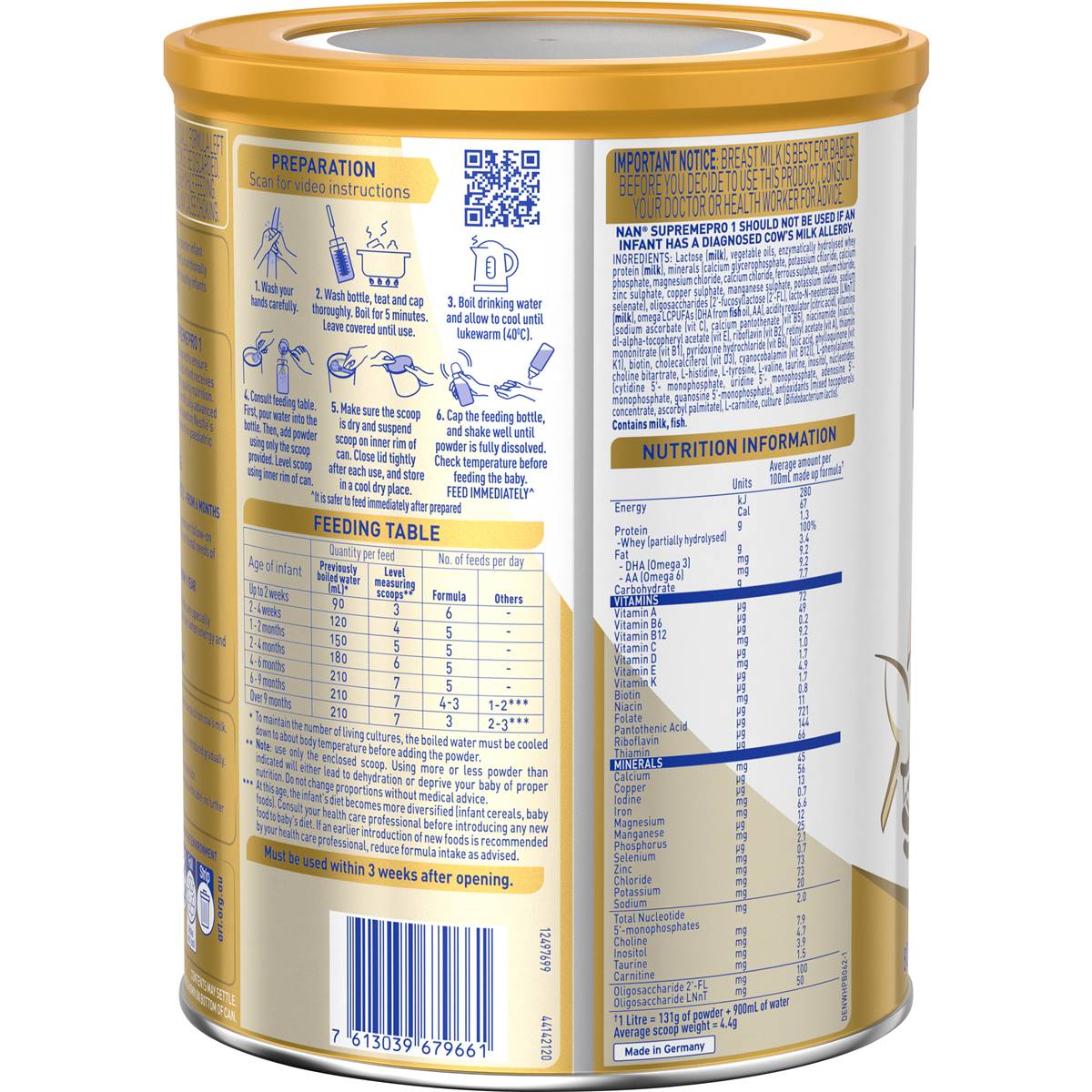 Nestle Nan Supremepro 1 From Birth Premium Starter Baby Formula 800g ...