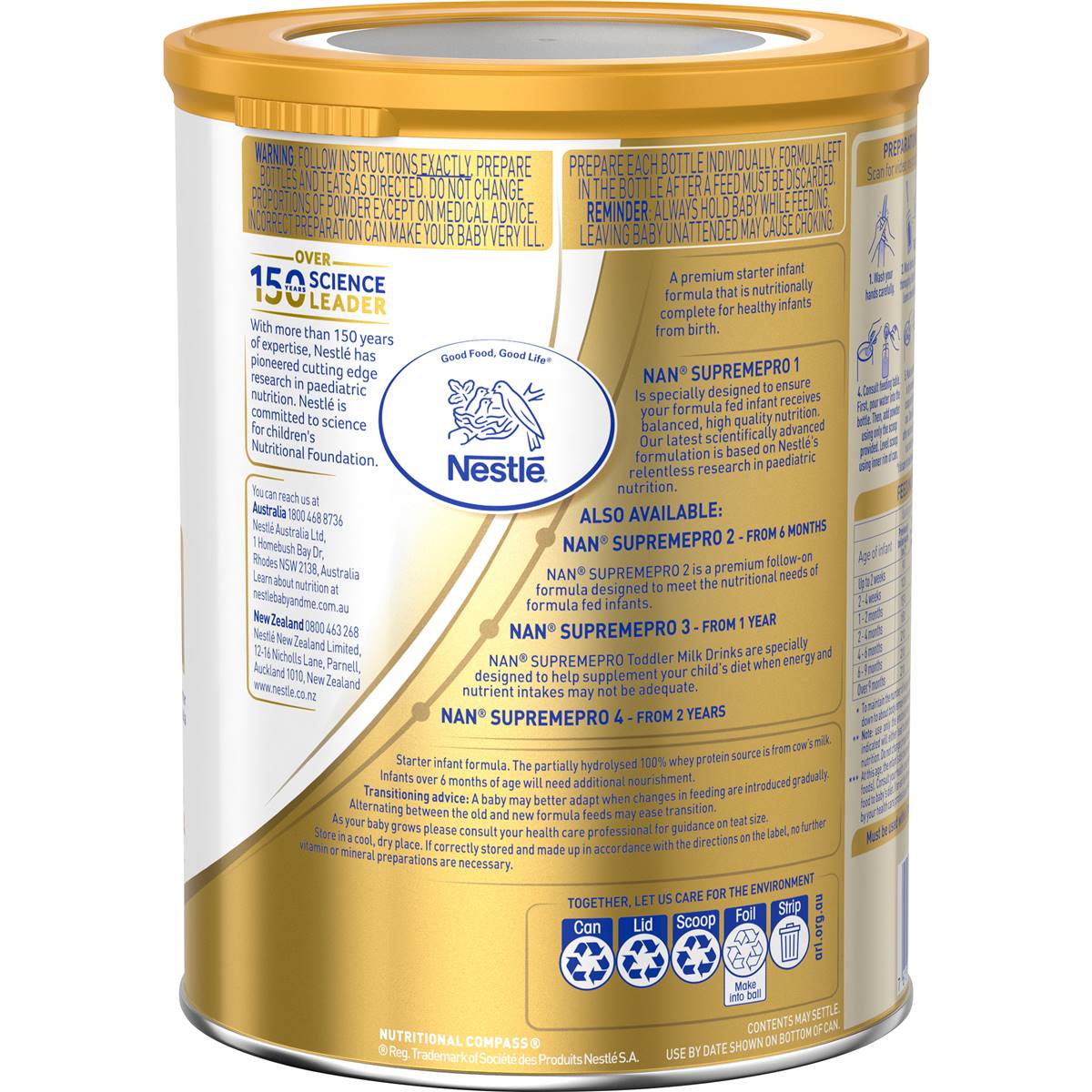 Nestle Nan Supremepro 1 From Birth Premium Starter Baby Formula 800g ...