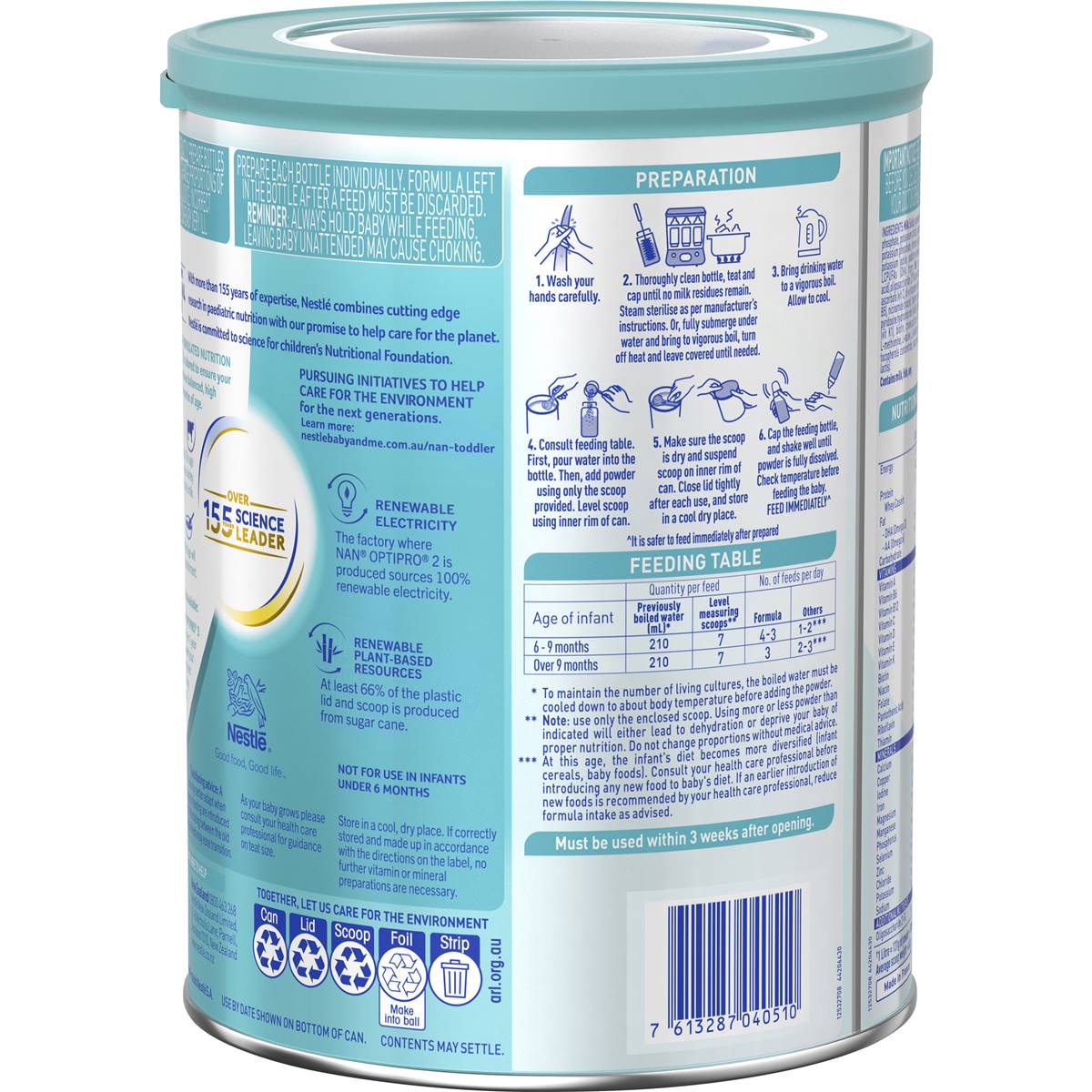 Nestle Nan Optipro 2 Follow-on Formula 6-12 Months Powder 800g | Woolworths