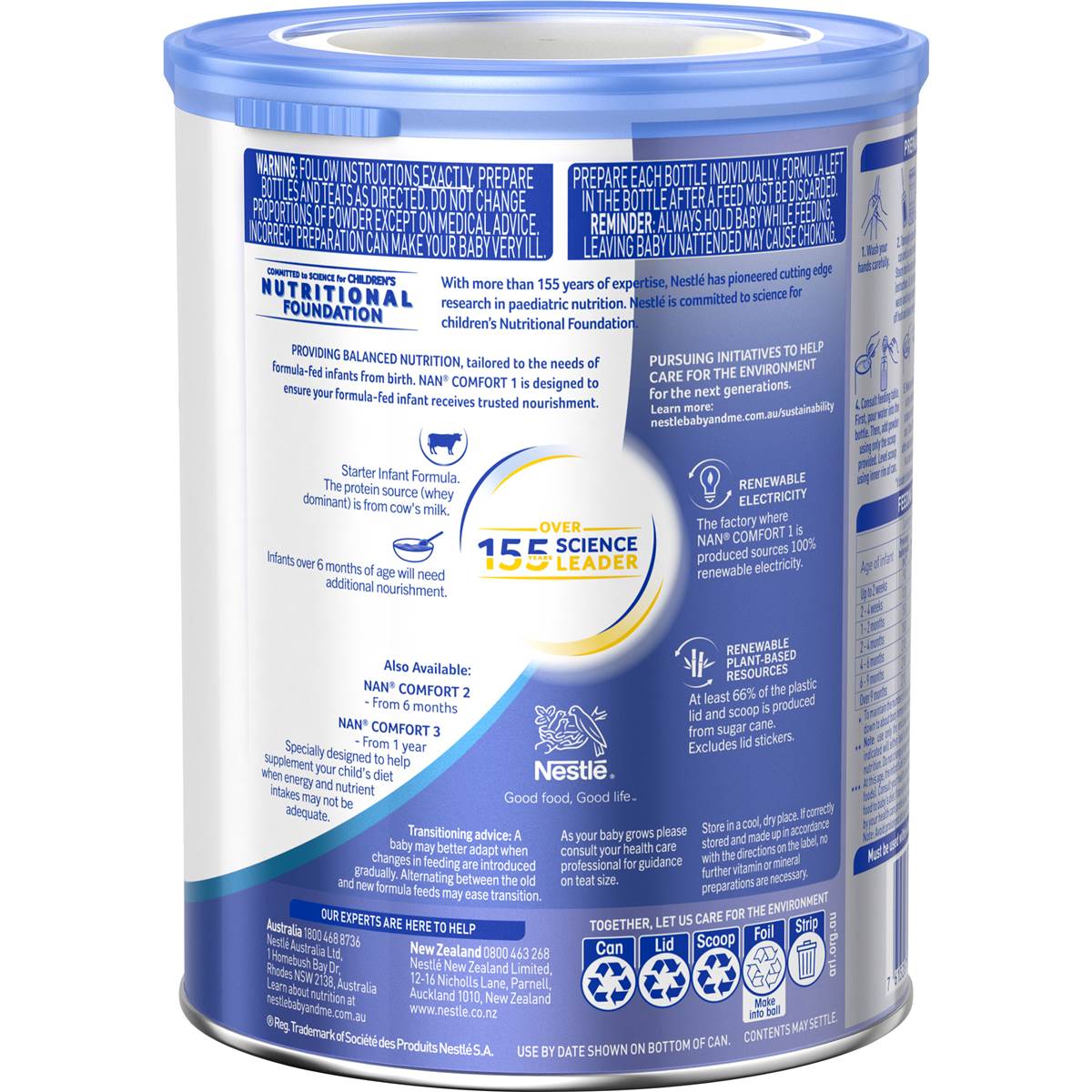 Nestle Nan Comfort 1 From Birth Starter Baby Formula Powder 800g ...