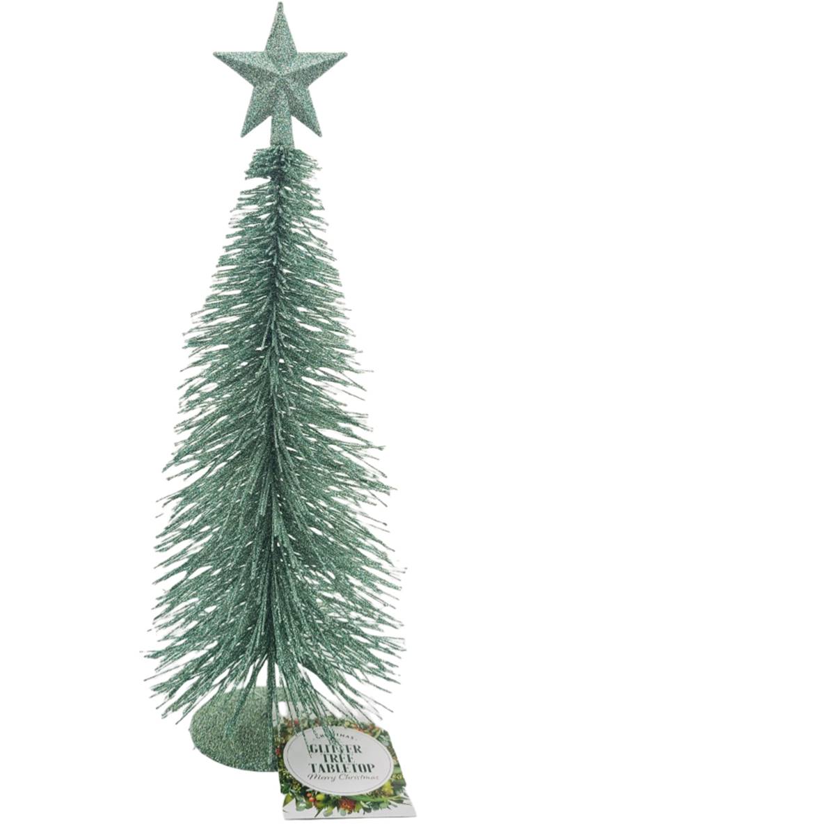 Christmas Glitter Tree Tabletop Green Each | Woolworths