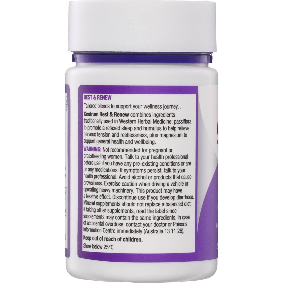 Centrum Benefit Blend Rest & Renew With Passionflower & Magnesium 50 ...