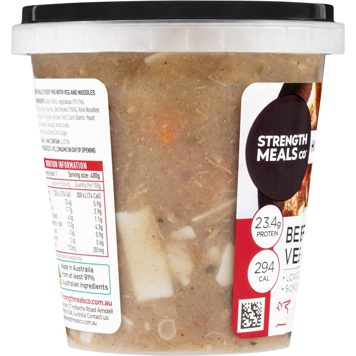 Strength Meals Co High Protein Beef Pho With Veg & Noodles Soup 400g ...