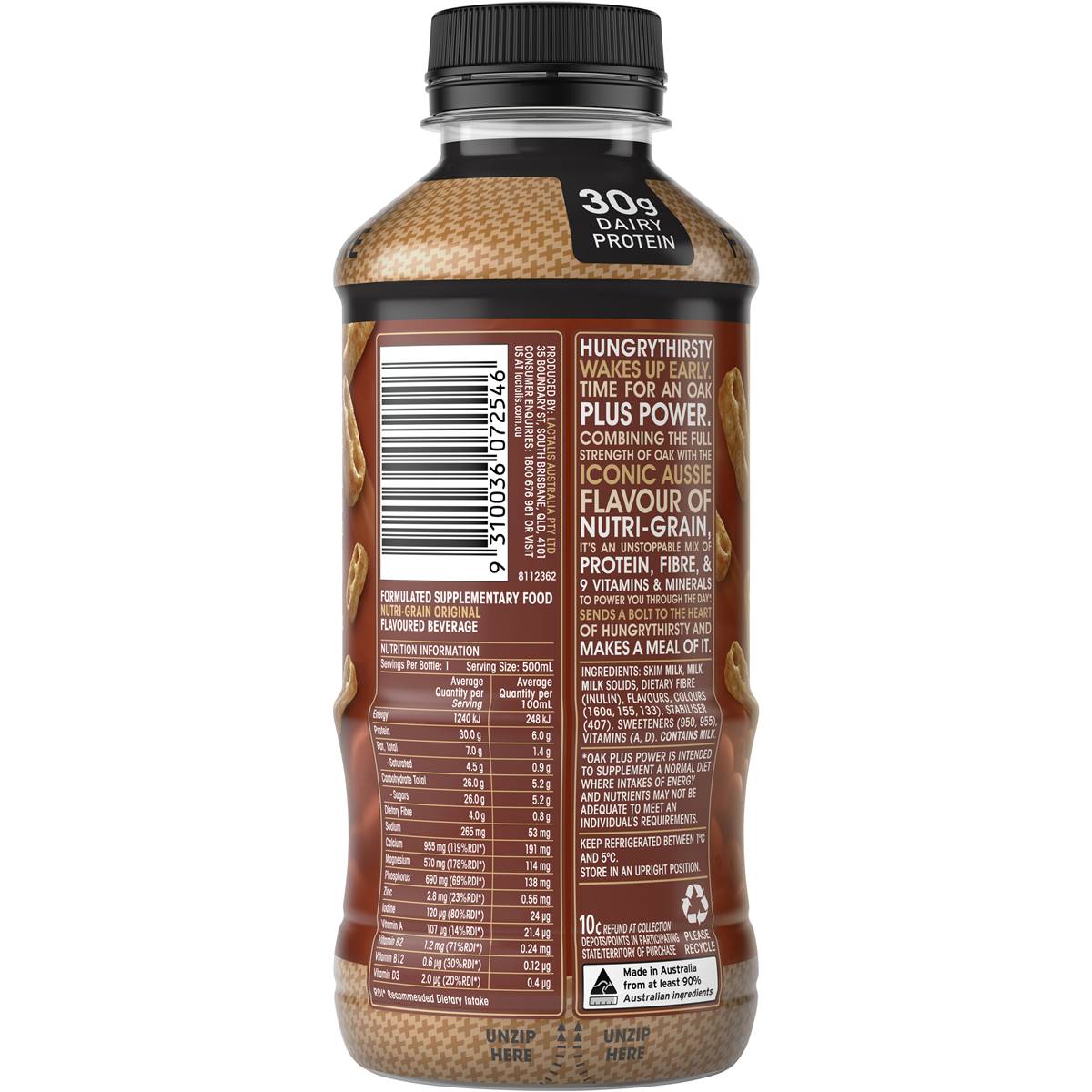 Oak Plus Power Nutrigrain Original 500ml | Woolworths