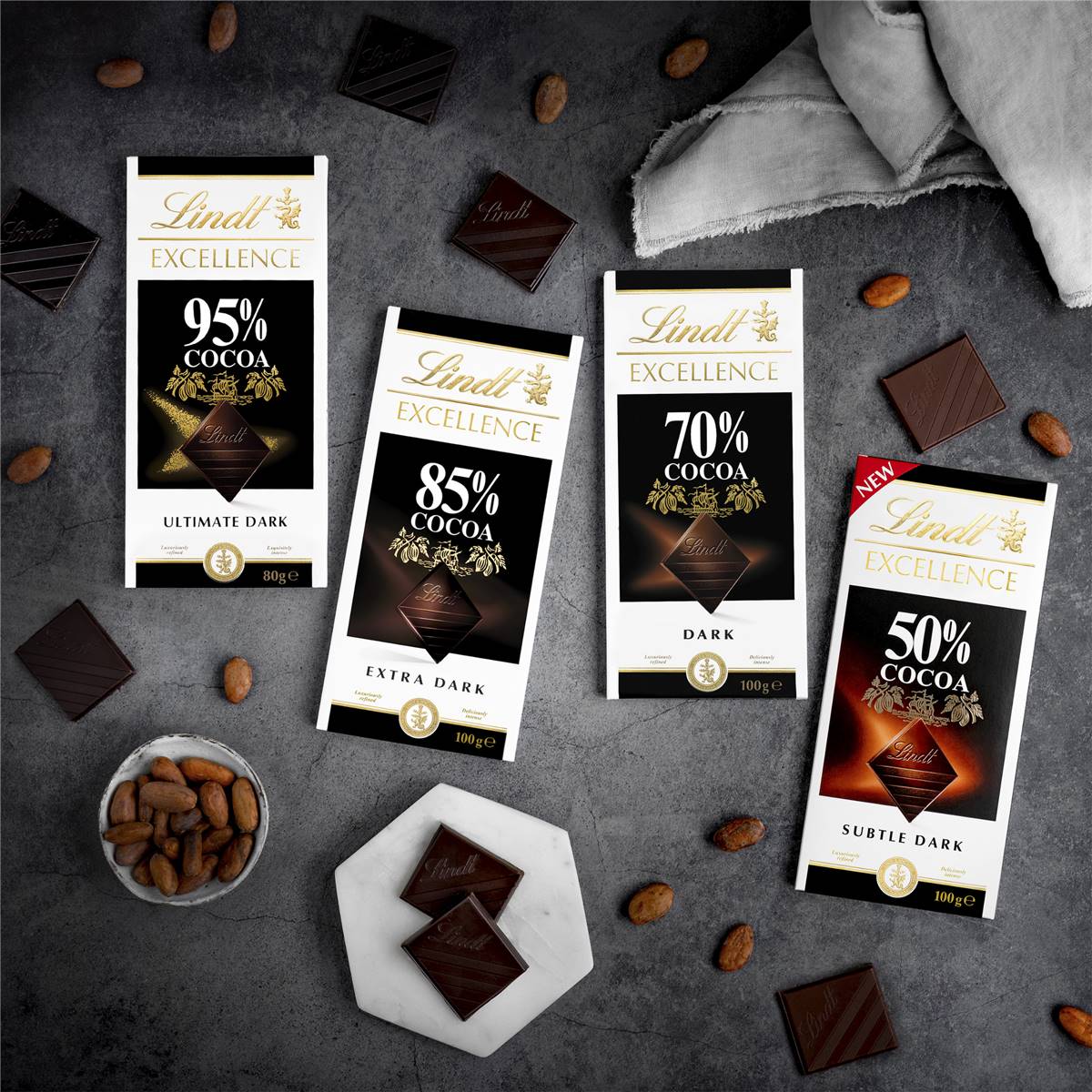Lindt Excellence Dark Chocolate 50% Cocoa Block 100g | Woolworths