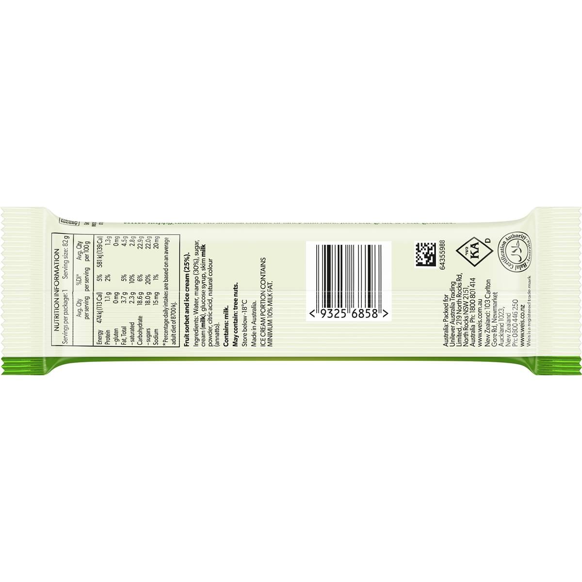 Weis Mango Bar 70ml | Woolworths