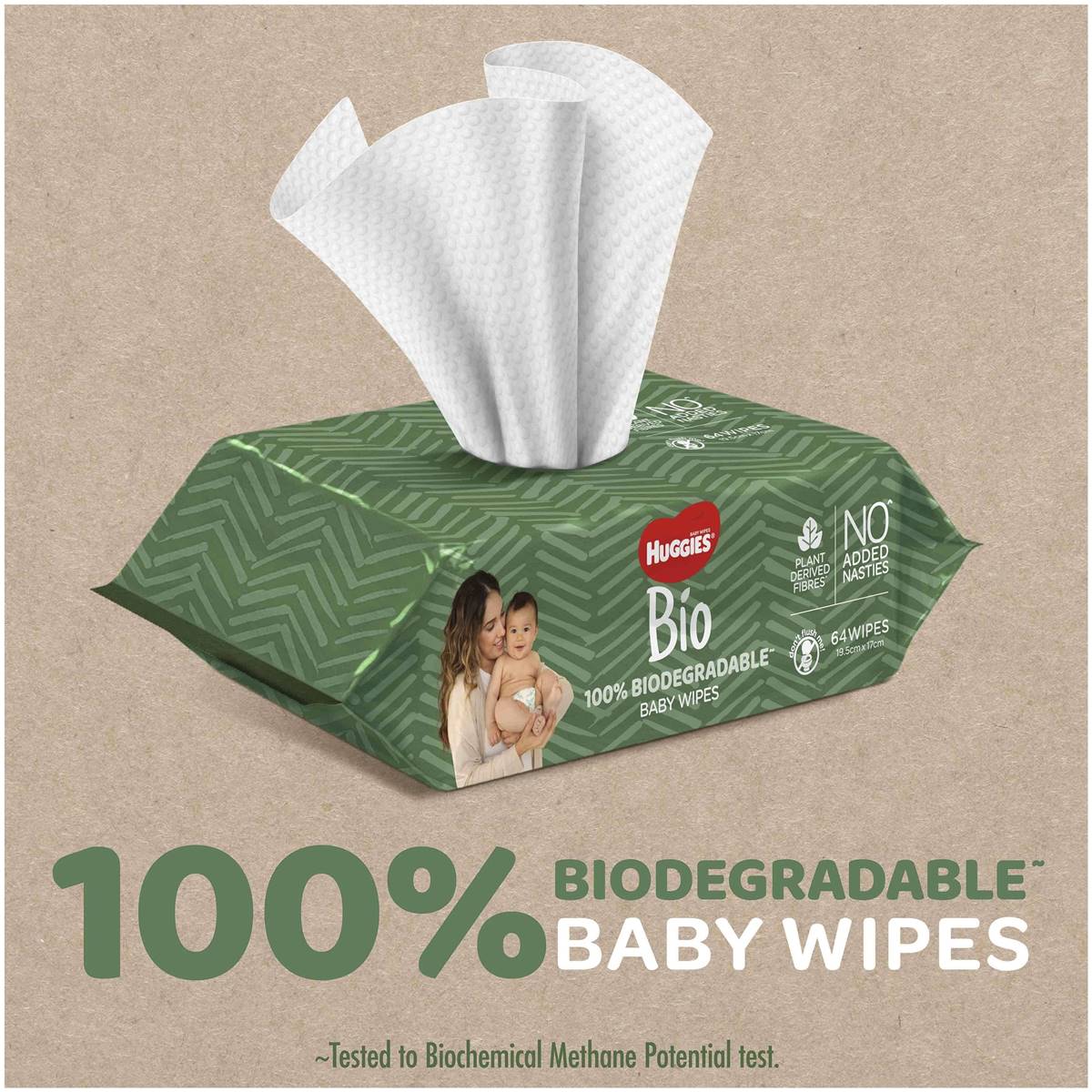 Huggies Bio Baby Wipes 64 Pack | Woolworths