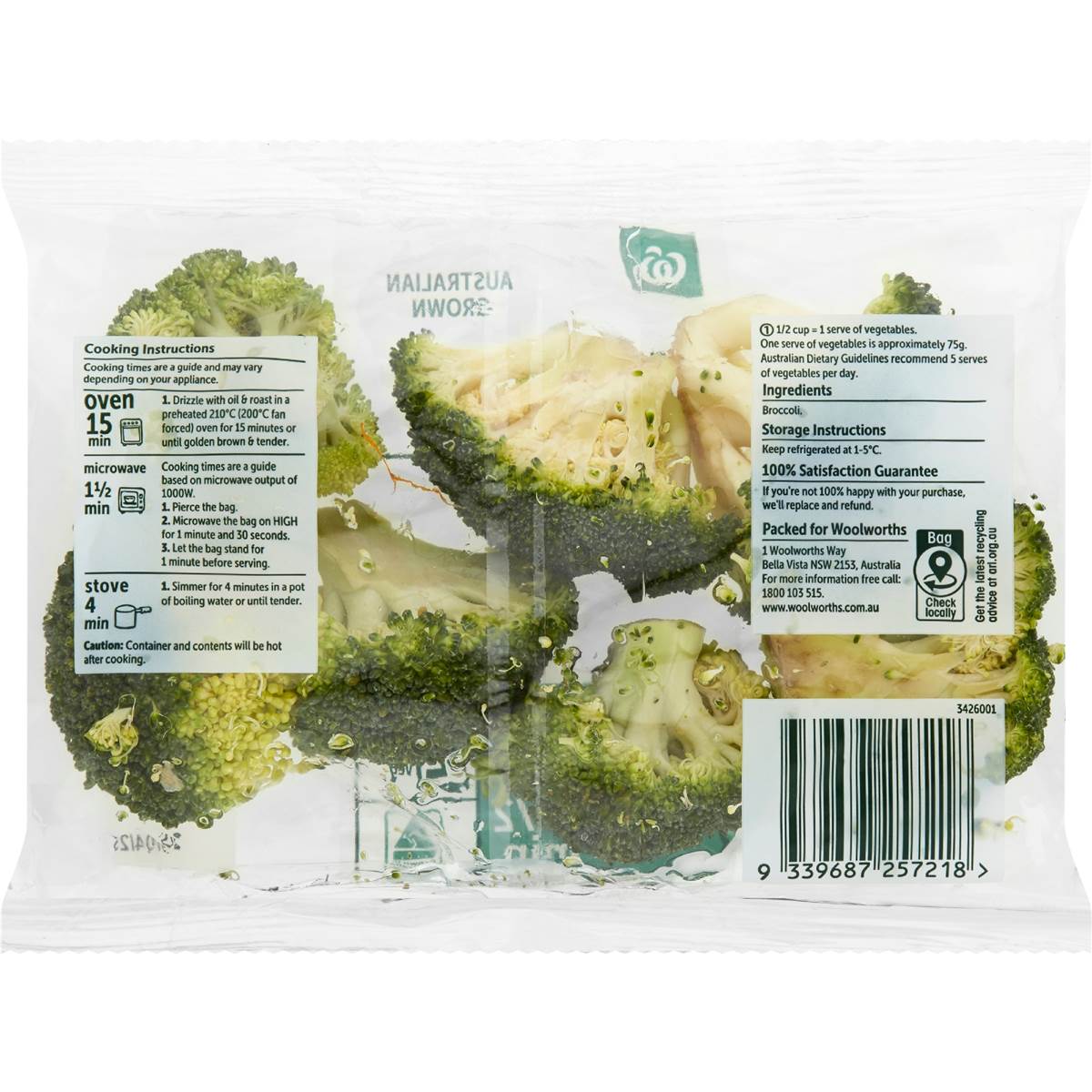 Woolworths Washed & Ready To Cook Broccoli Florets 150g | Woolworths