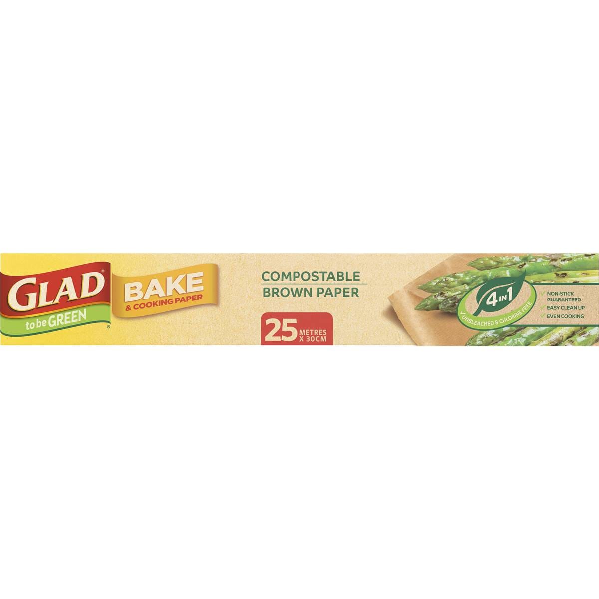 Glad To Be Green Compostable Brown Bake & Cooking Paper 25m | Woolworths