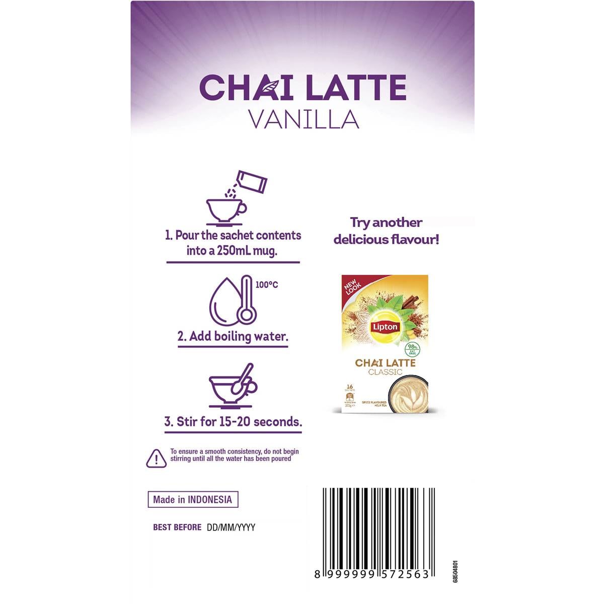 Lipton Chai Latte Vanilla 16 Pack | Woolworths