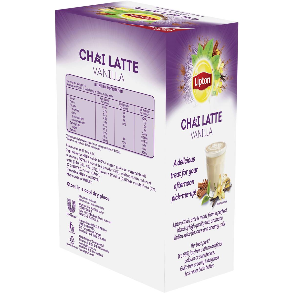 Lipton Chai Latte Vanilla 16 Pack | Woolworths
