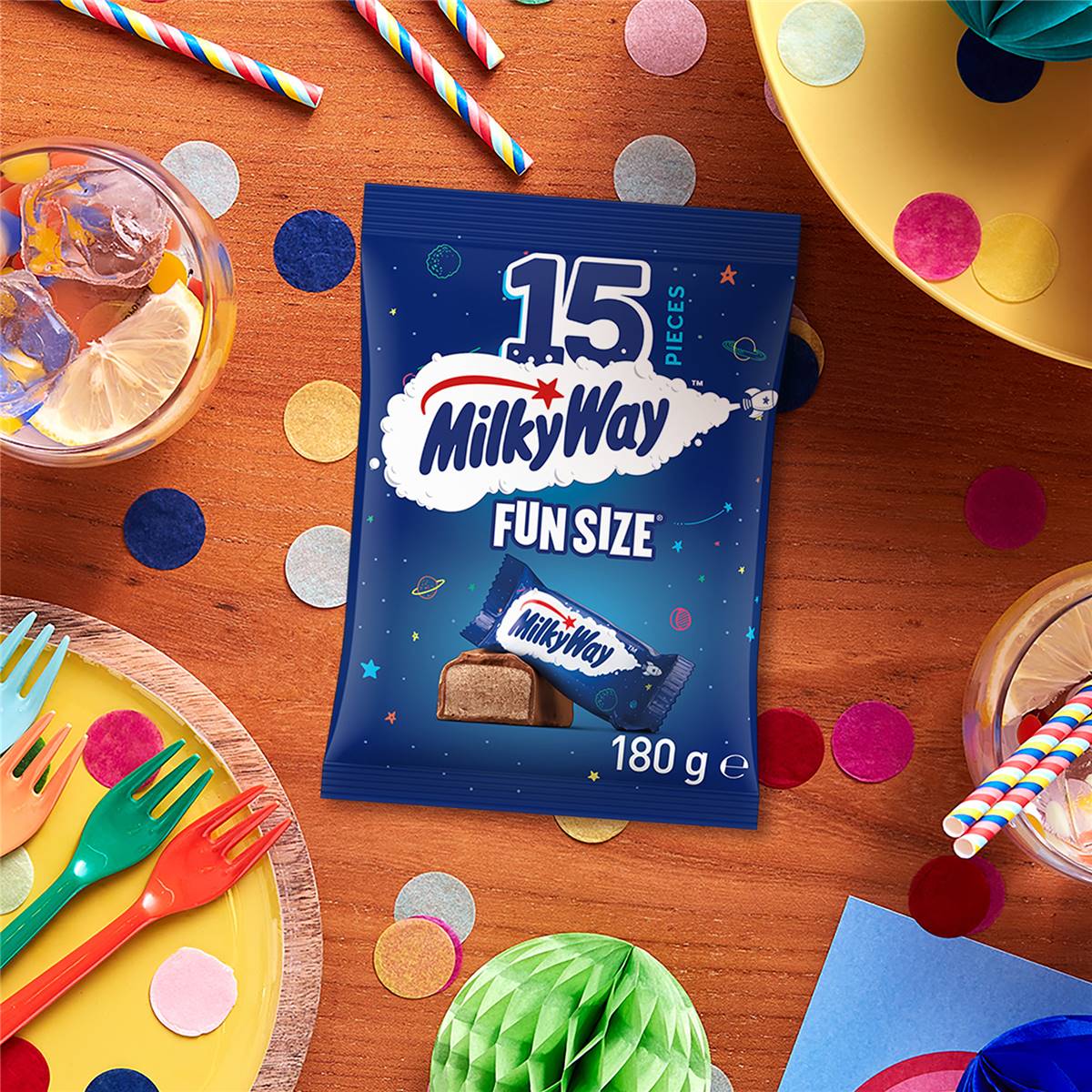 Milky Way Milk Chocolate Party Share Bag 15 Pieces 180g | Woolworths