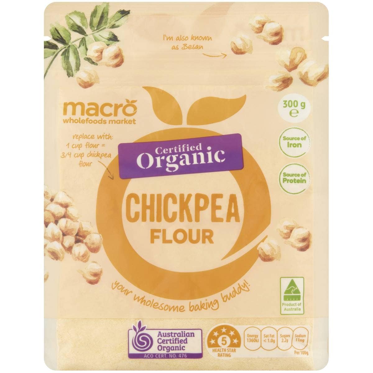 Macro Organic Chickpea Flour 300g | Woolworths