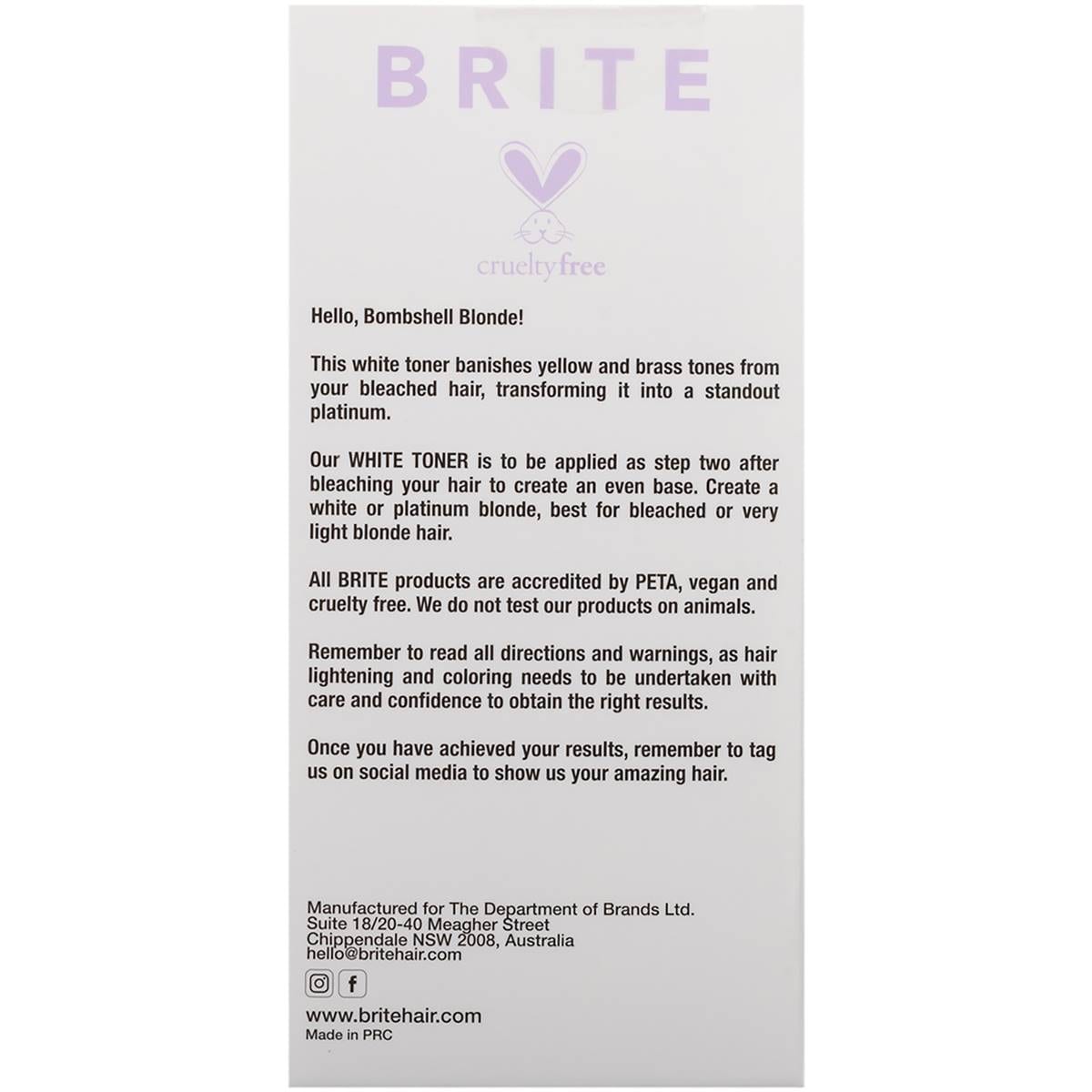 Brite White Toner Each | Woolworths