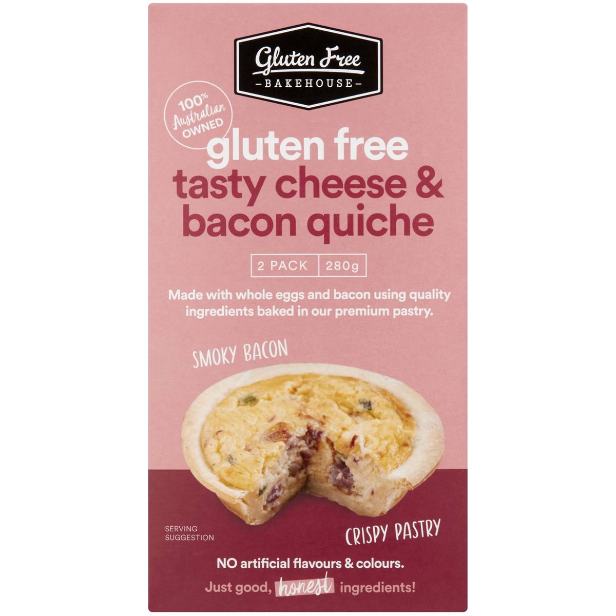 Gluten Free Bakehouse Tasty Cheese & Bacon Quiche 2 Pack | Woolworths