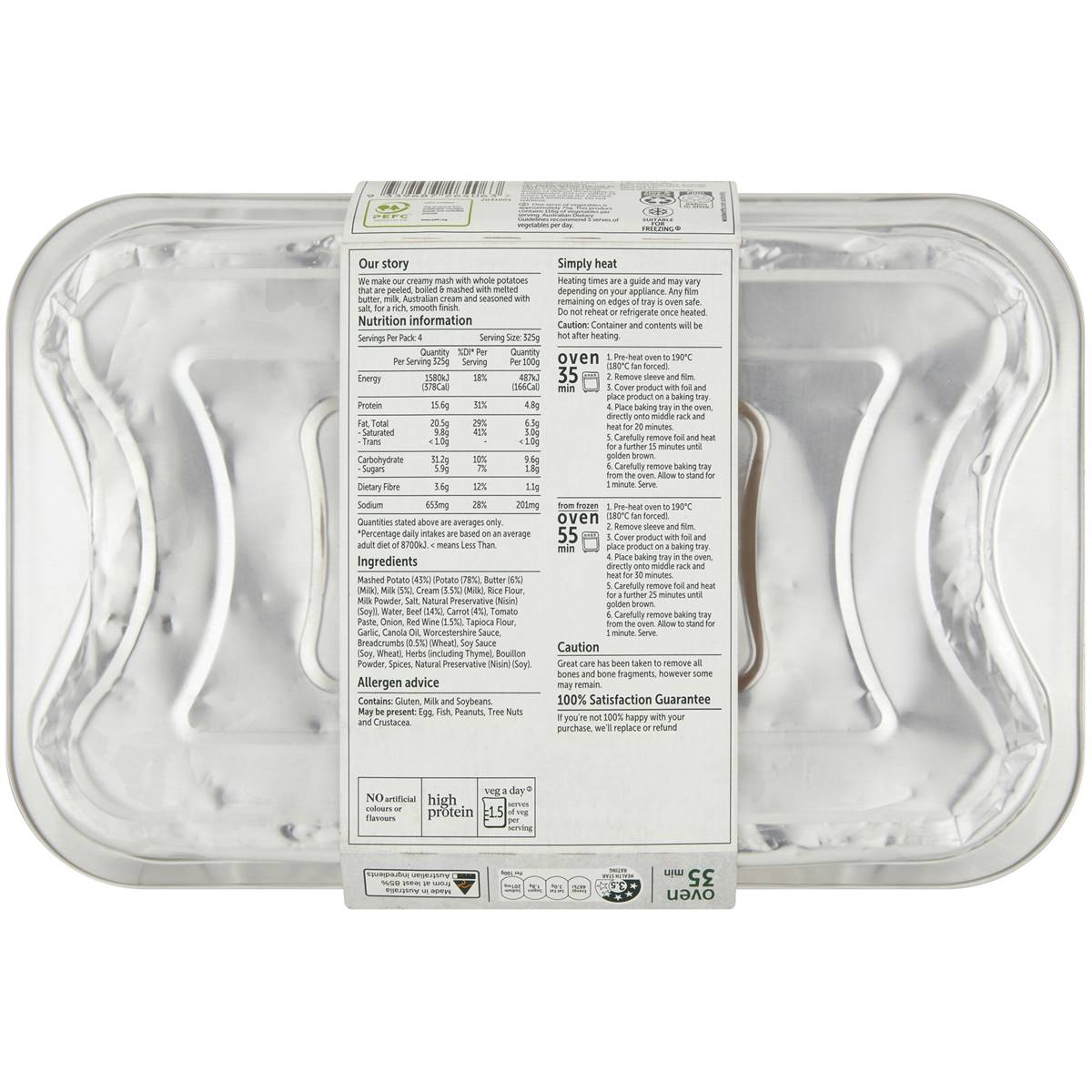 Woolworths Slow Cooked Beef Cottage Pie 1.3kg | Woolworths