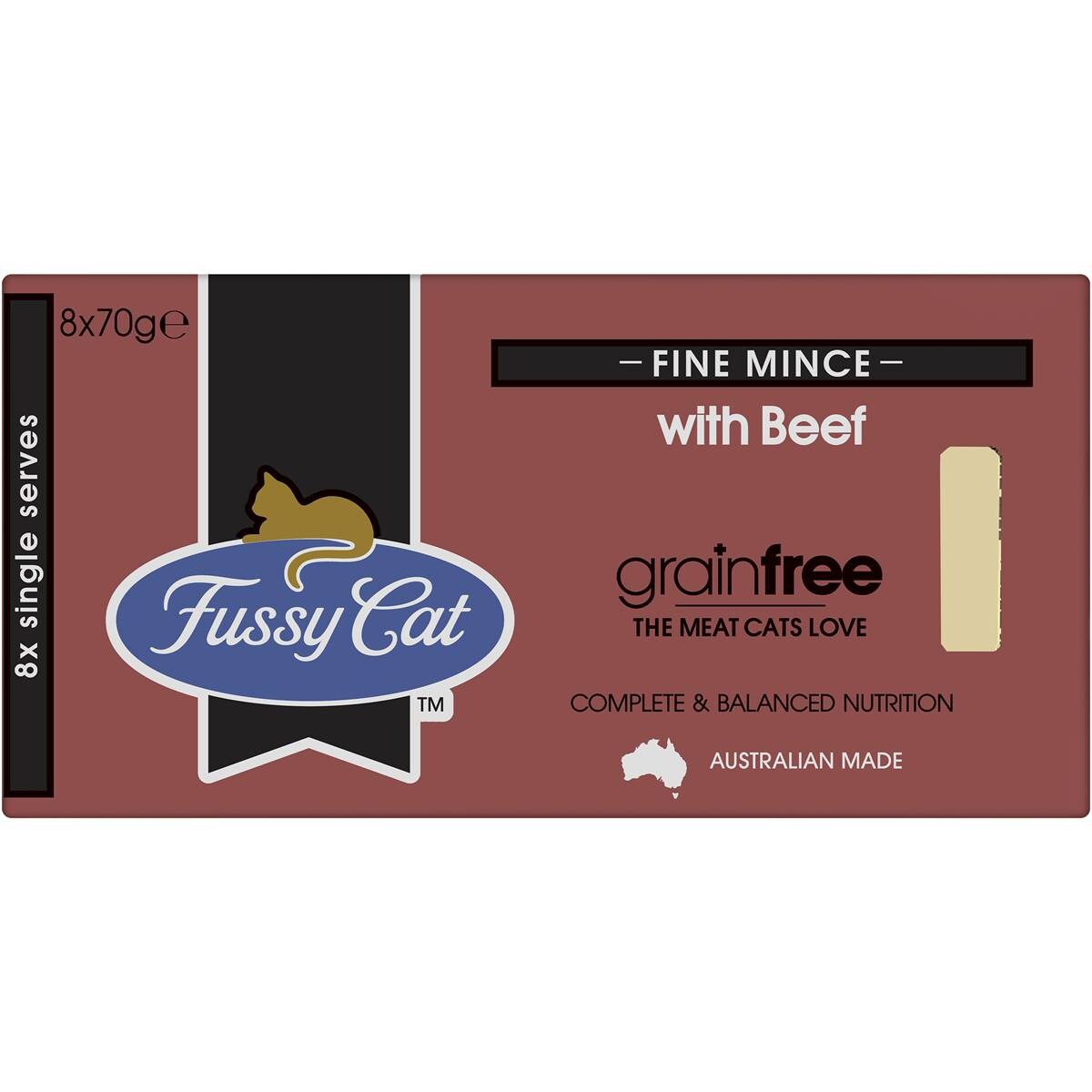Fussy Cat Frozen Fine Mince With Beef 70g X8 Pack | Woolworths