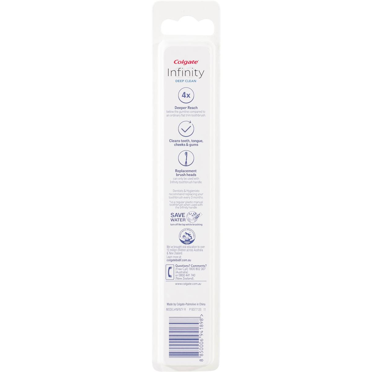 Colgate Infinity Toothbrush Refill Brush Heads 2 Pack | Woolworths