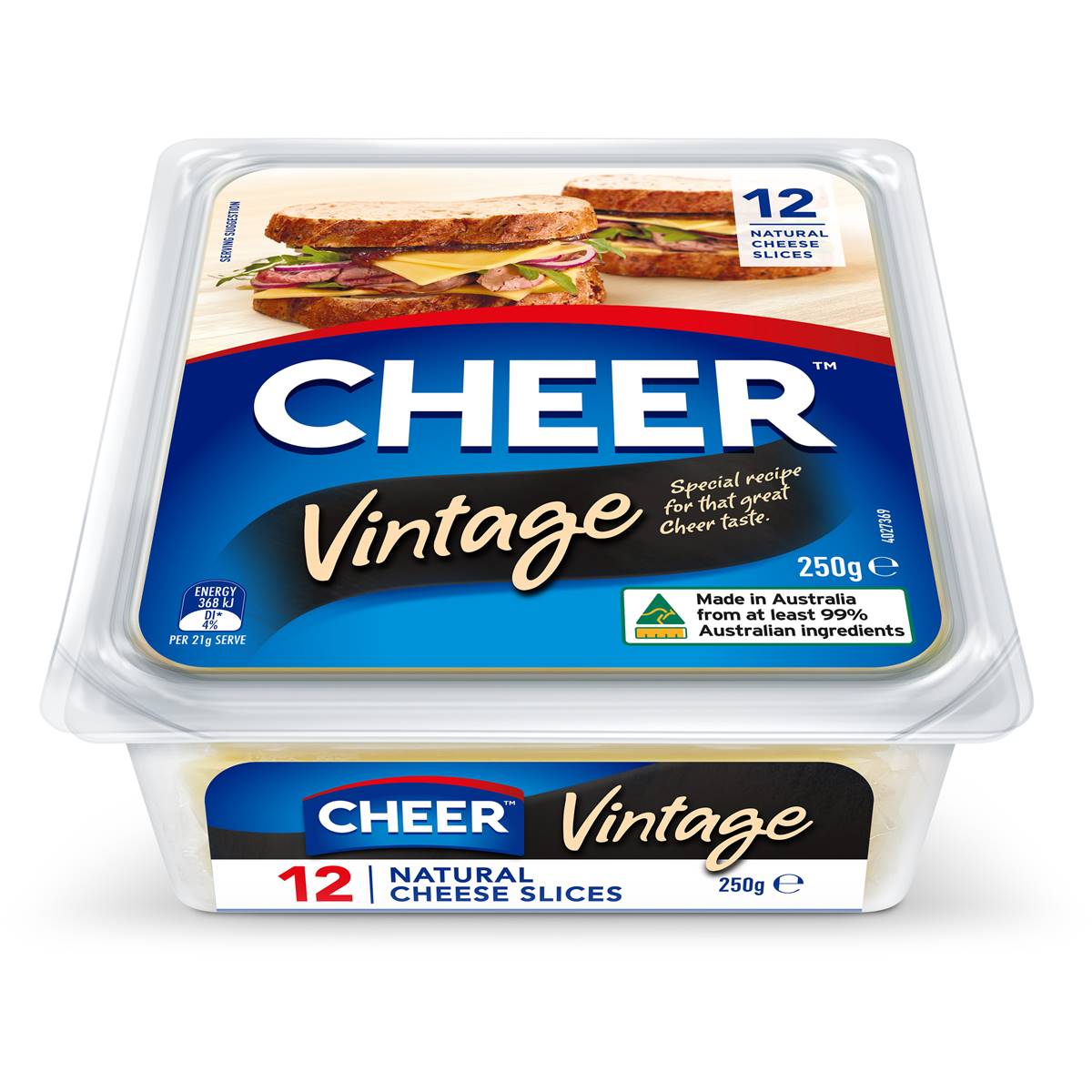 Cheer Cheese Slices Vintage 250g | Woolworths
