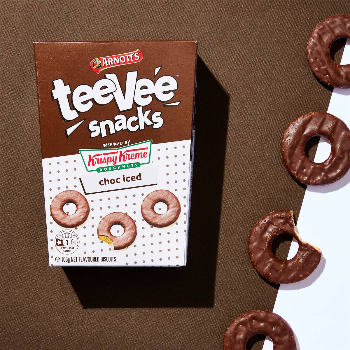 Arnott's Tee Vee Snacks Krispy Kreme Choc Iced 165g | Woolworths
