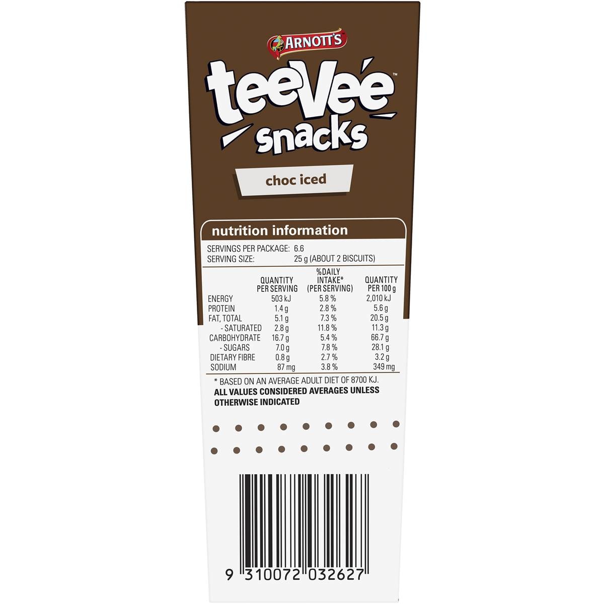 Arnott's Tee Vee Snacks Krispy Kreme Choc Iced 165g | Woolworths