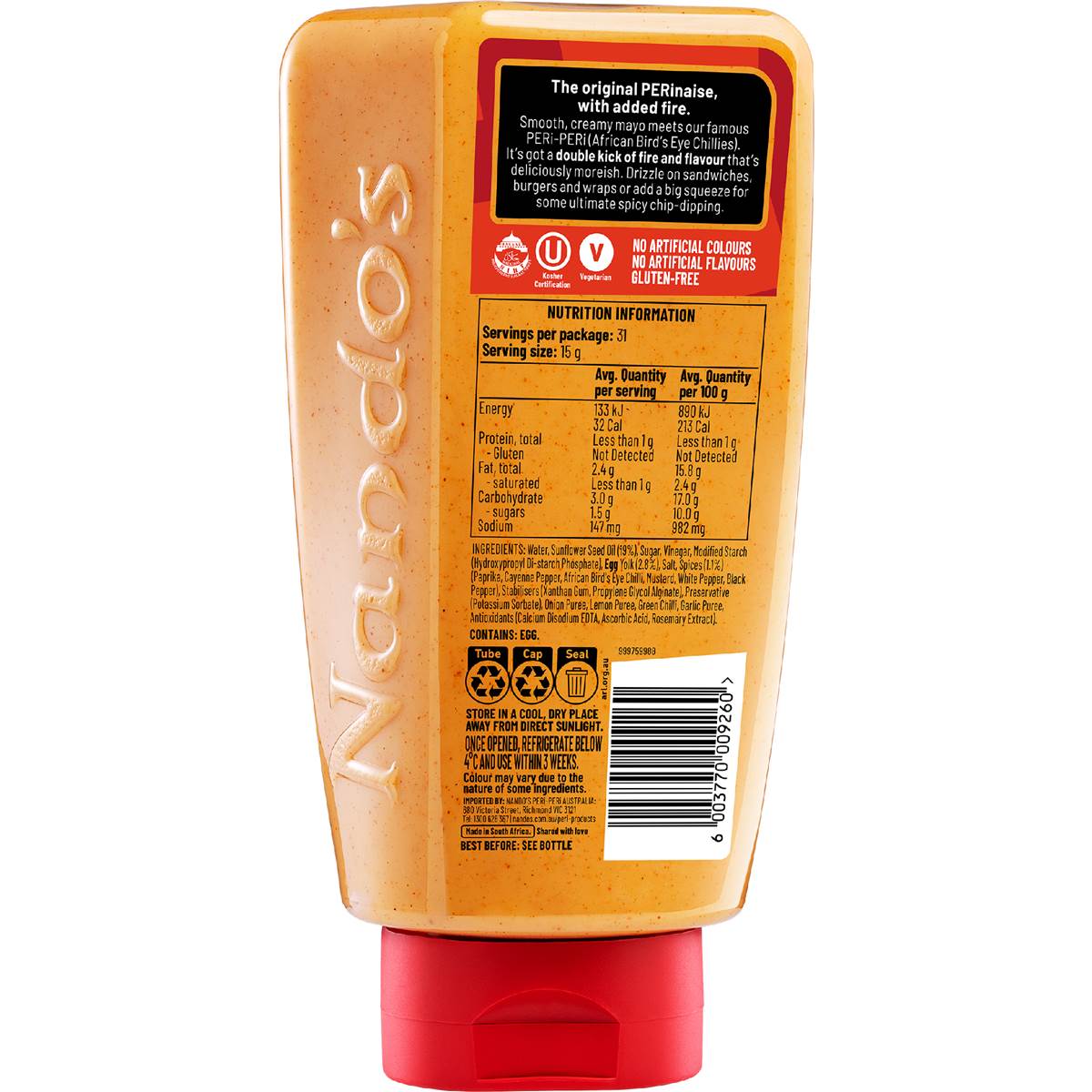 Nando's Perinaise Hot Peri-peri Mayonnaise Sauce 465g | Woolworths