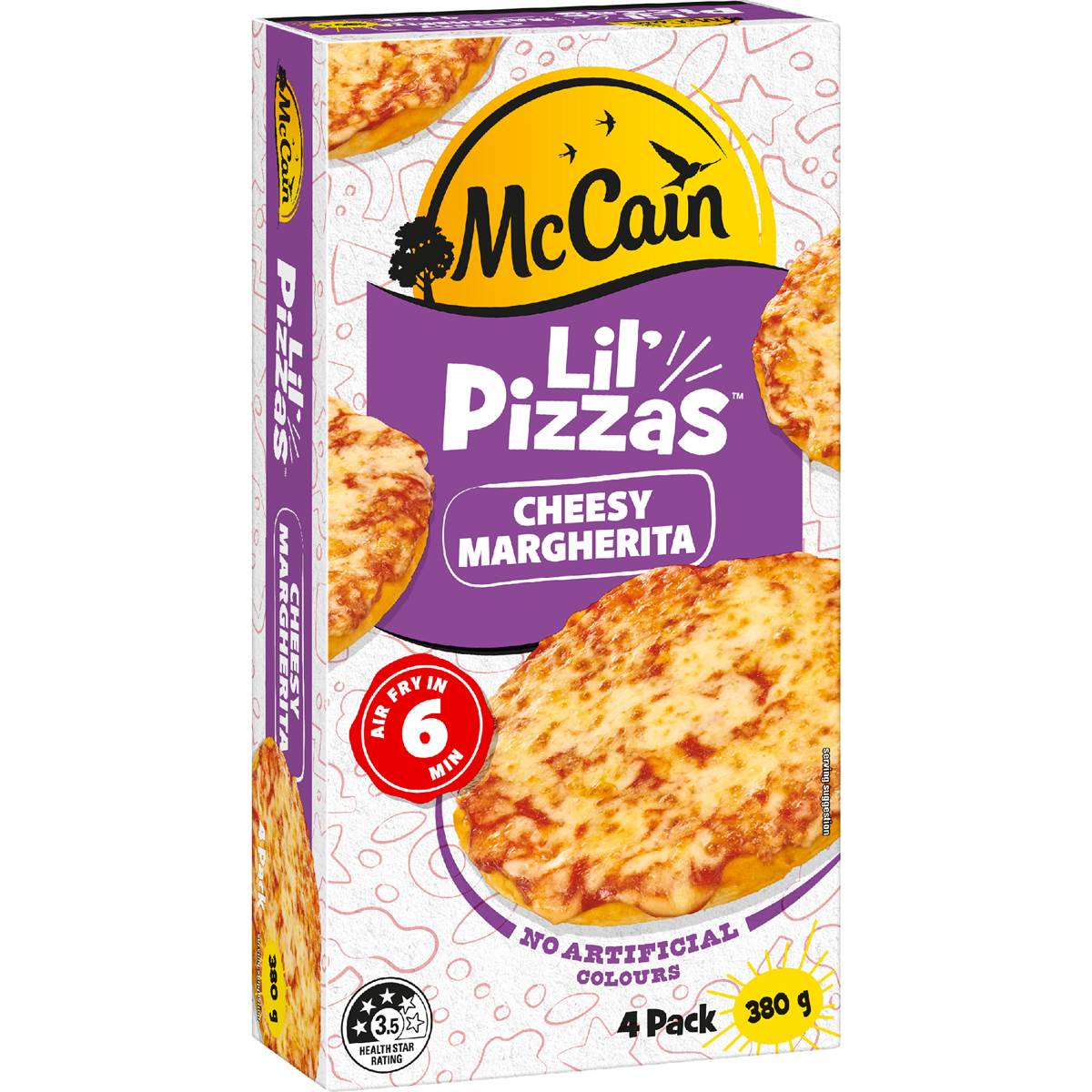 Mccain Lil Pizzas Snacks Cheesy Margherita 4 Pack | Woolworths