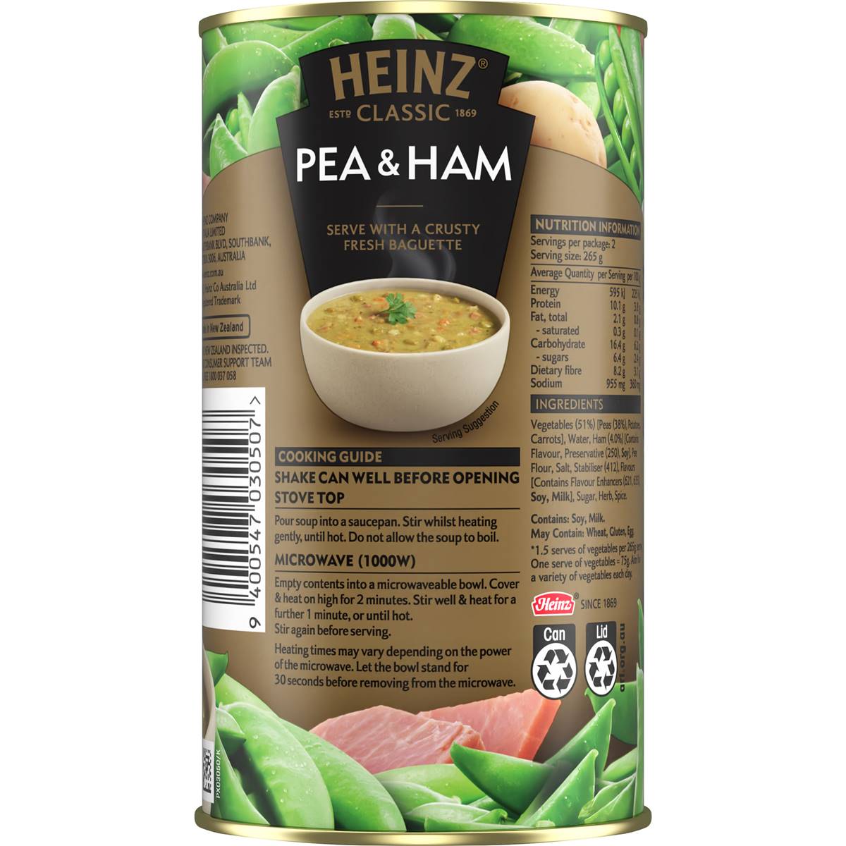 Heinz Classic Pea & Ham Soup Canned Soup Ready Meals 535g | Woolworths